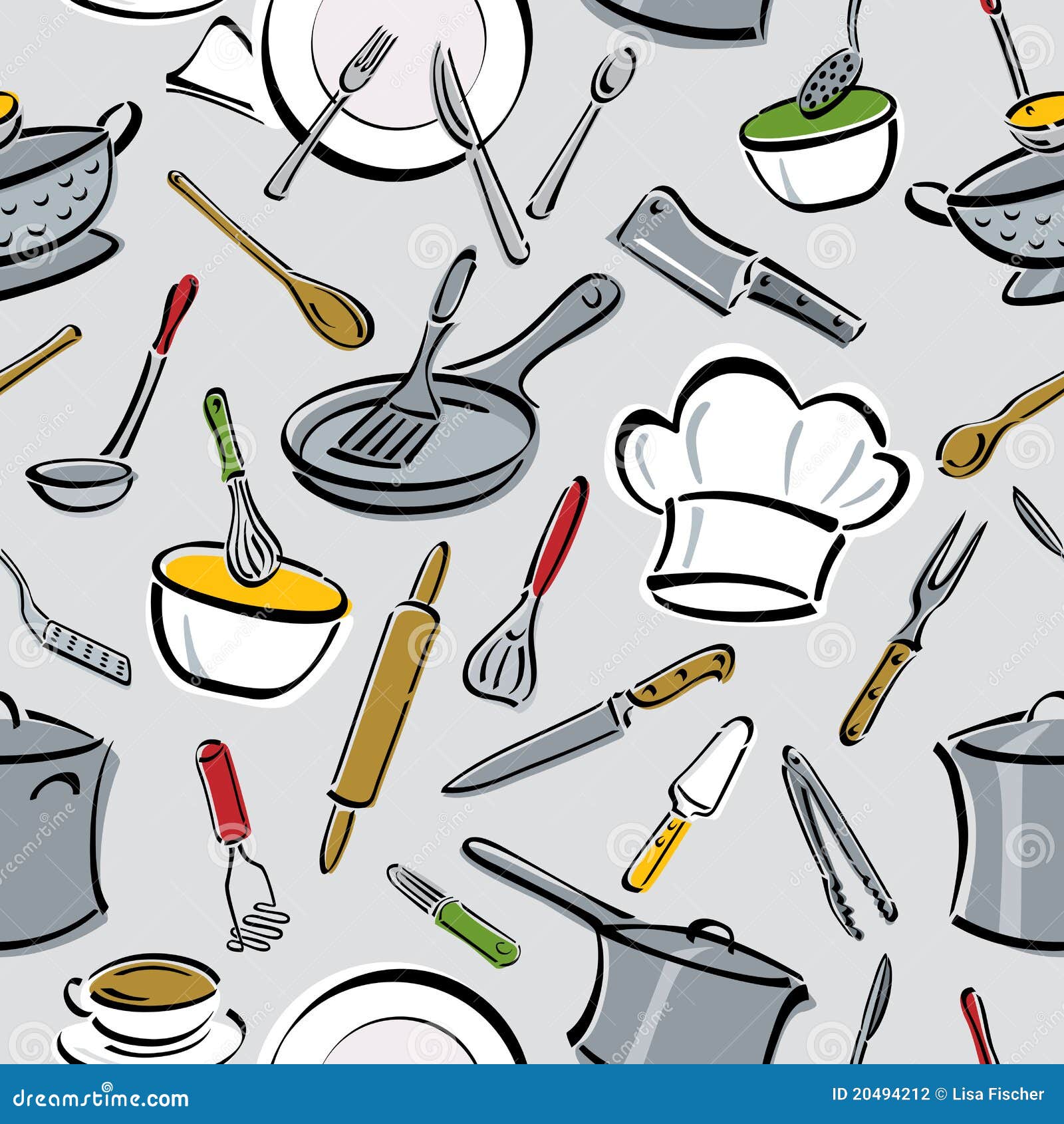 Kitchen Tools Pattern stock vector. Illustration of knife - 20494212