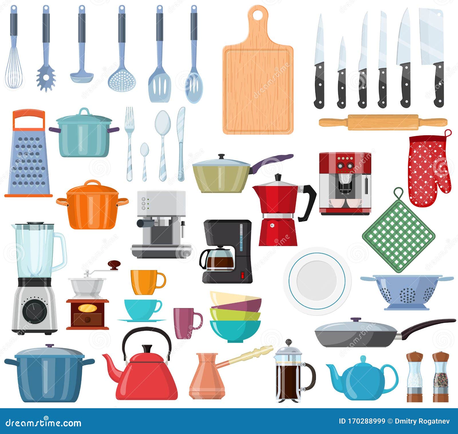 Kitchen tools set icon stock vector. Illustration of cook - 170288999