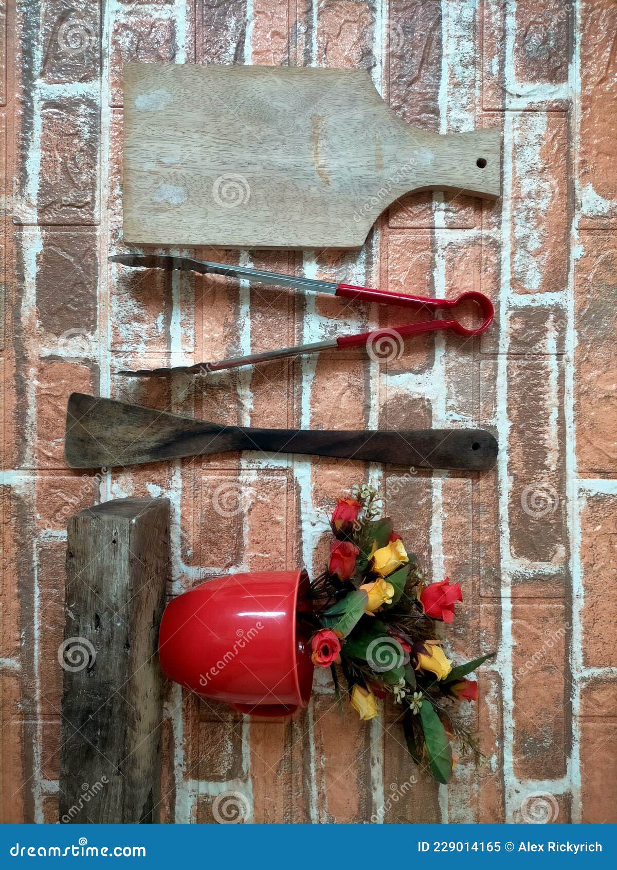 Kitchen Tools Set on Wall Background Stock Image - Image of carving ...