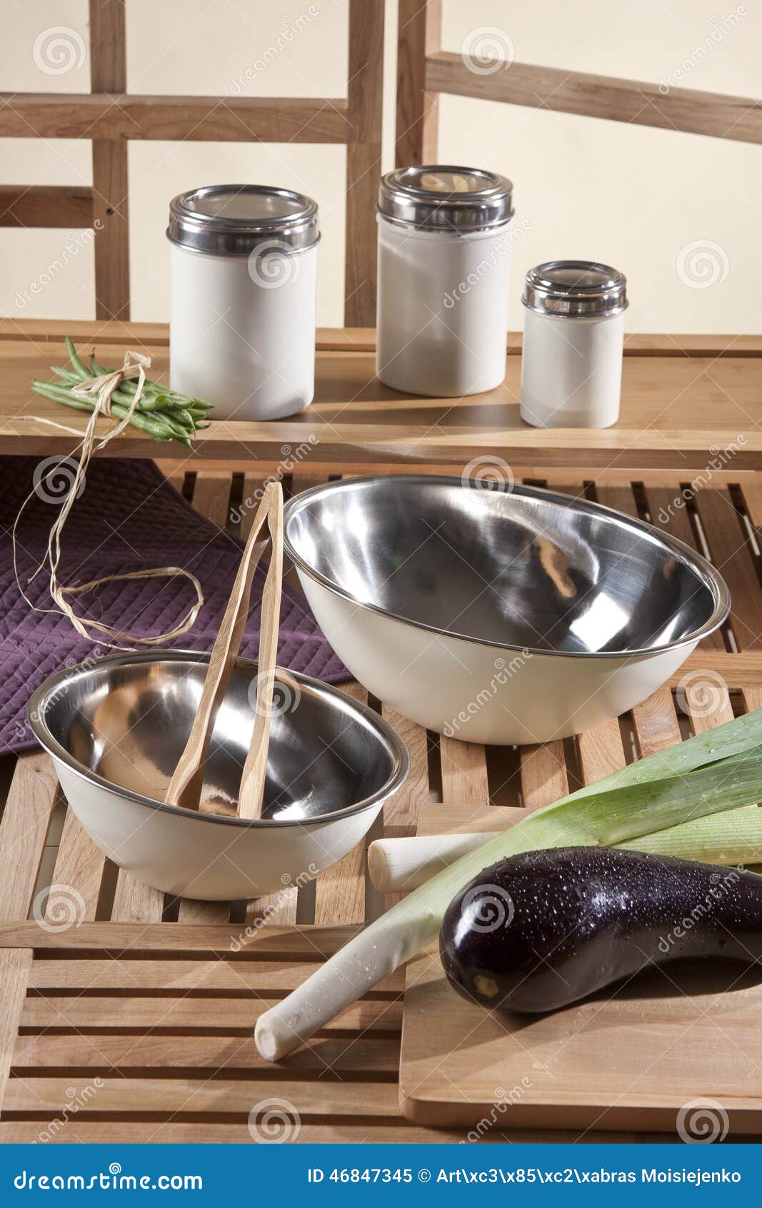 Kitchen Tools on Table in Kitchen Stock Image - Image of home, bright ...