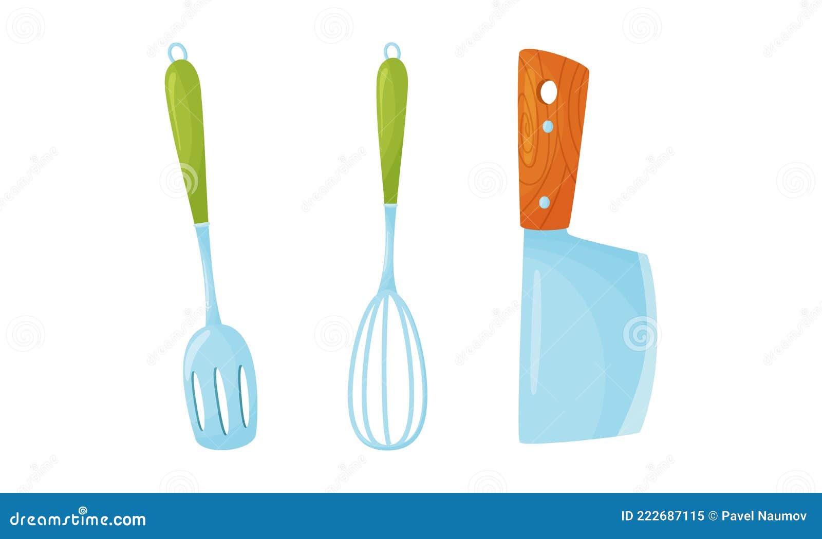 Kitchen Tools with Whisk and Knife Vector Set Stock Vector ...
