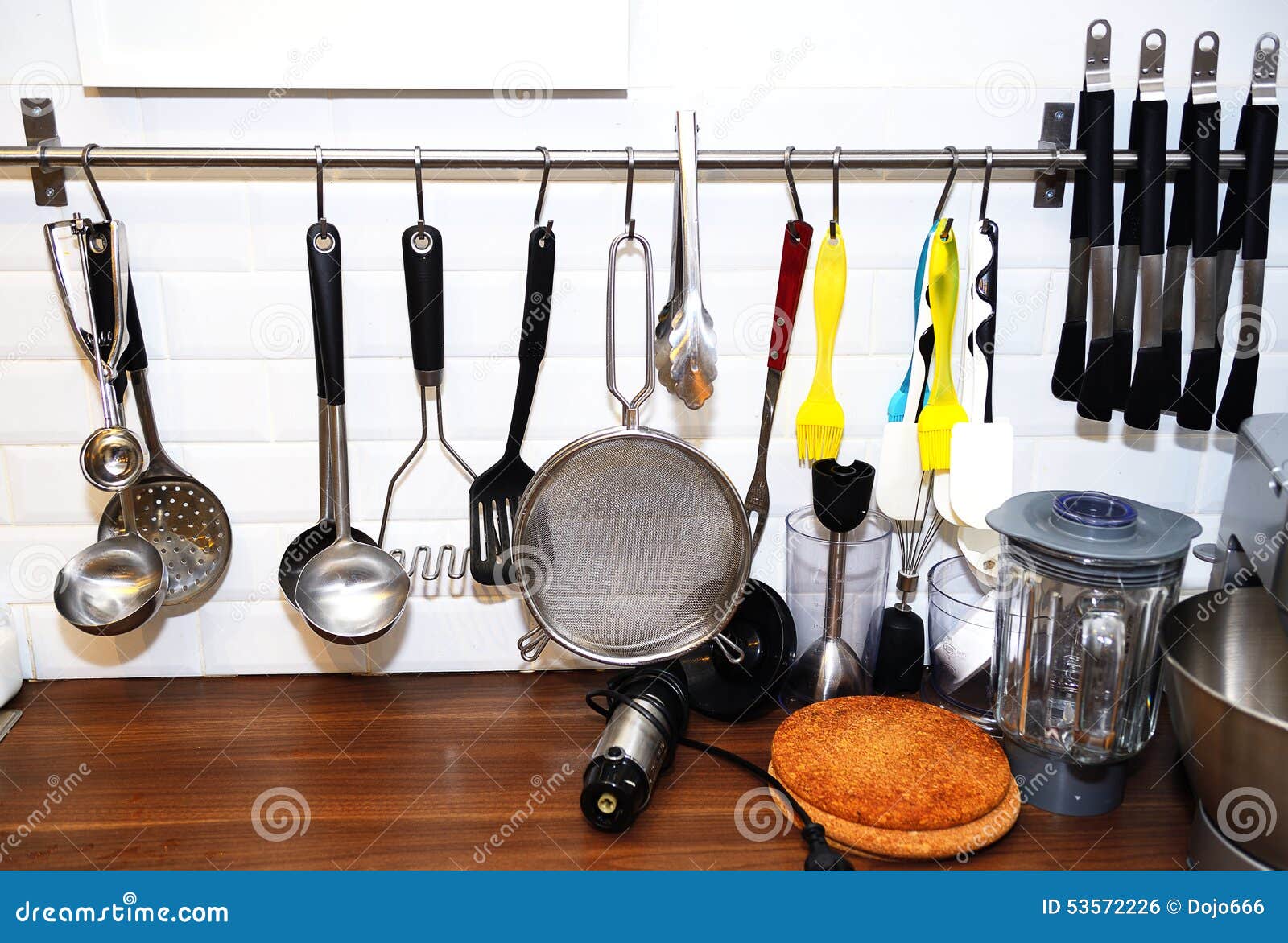 Kitchen Tools on a White Wall Stock Photo - Image of tool, grater: 53572226