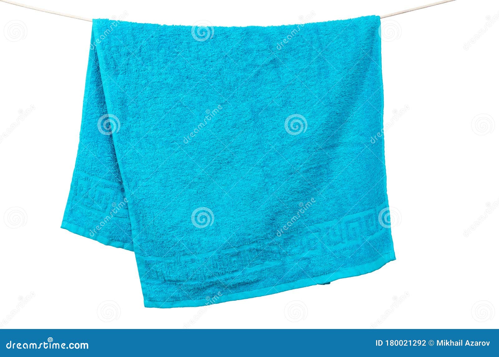 Kitchen Towel Isolated on White Background Stock Photo - Image of blue ...