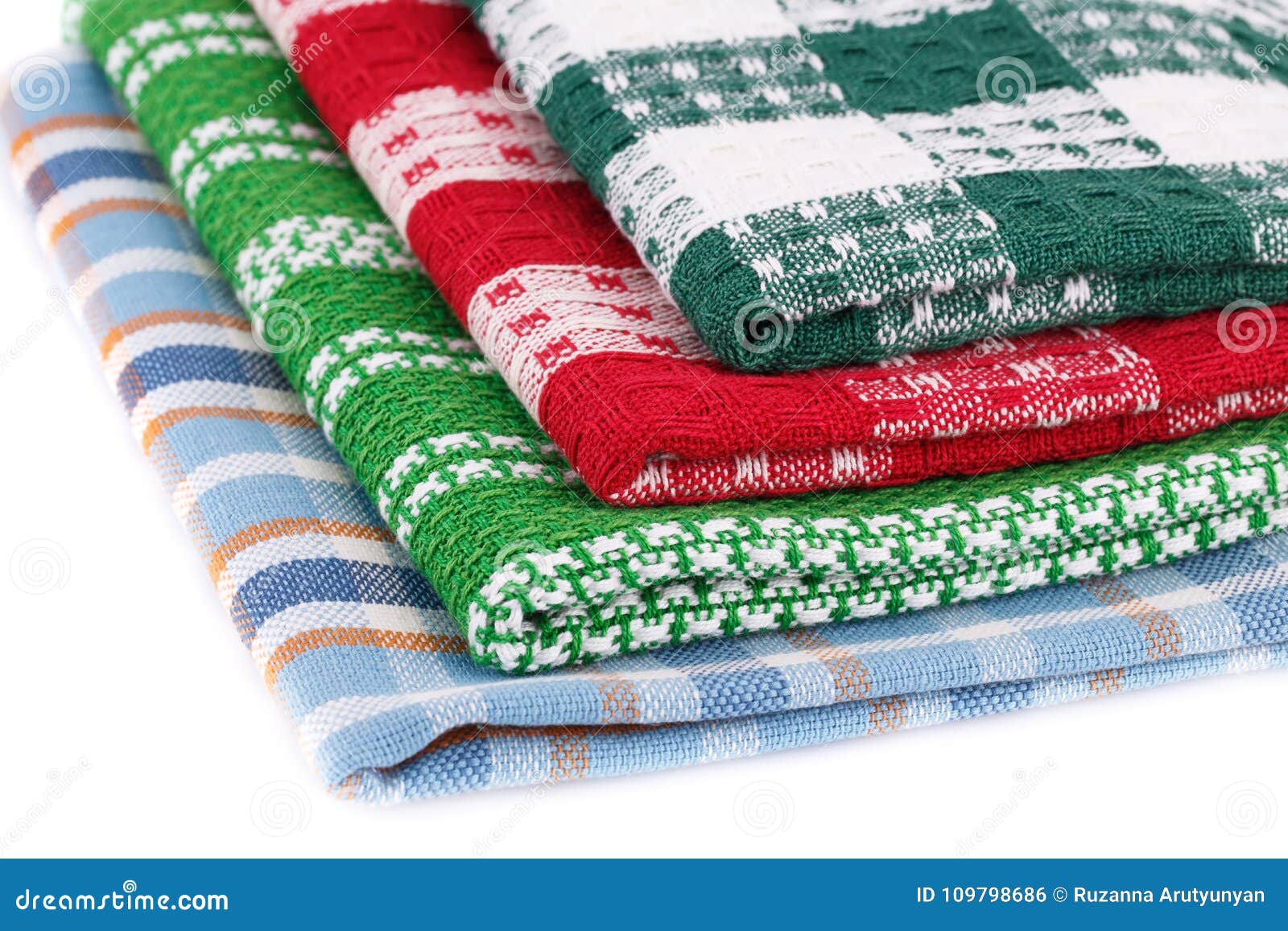 Kitchen towels stock photo. Image of pattern, linen - 109798686