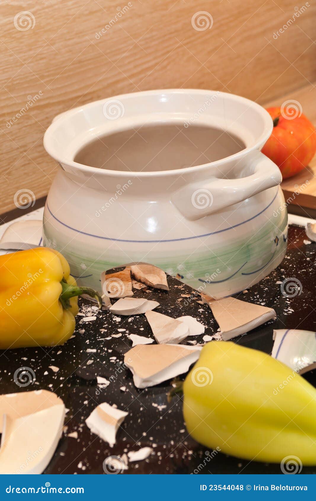Kitchen tragedy stock photo. Image of broken, saucepan - 23544048