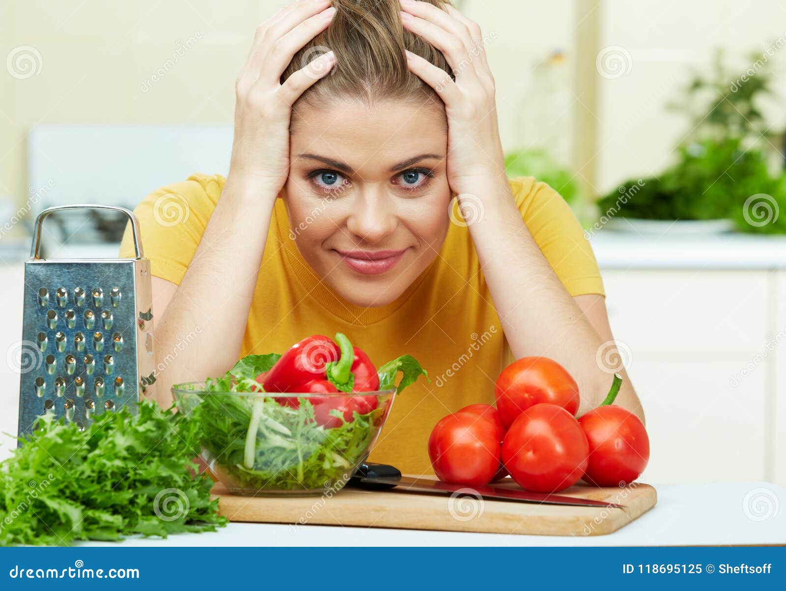 Kitchen trouble stock image. Image of beauty, cheerful - 118695125