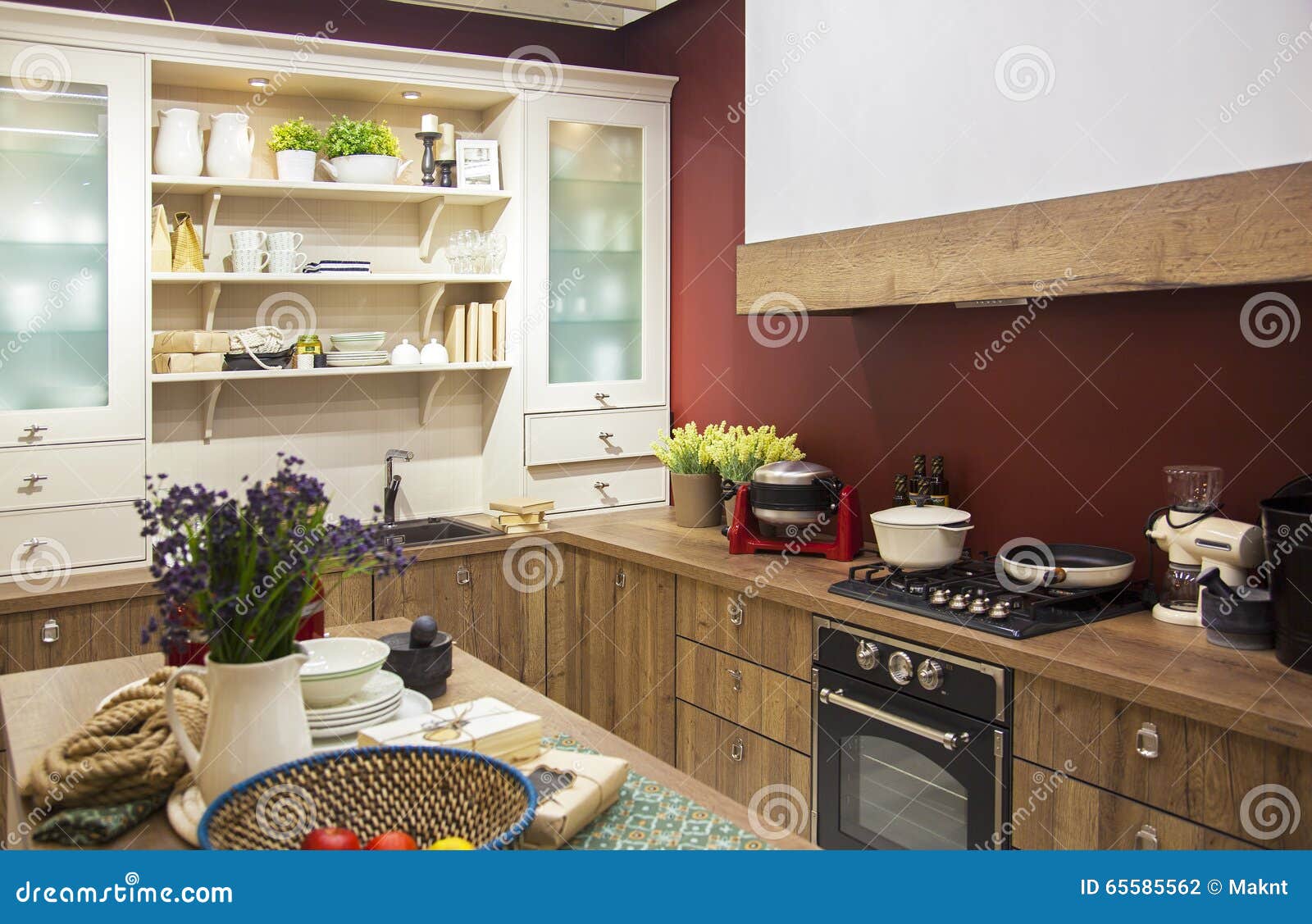 Kitchen Unit in the Interior Stock Photo - Image of lighting, house ...