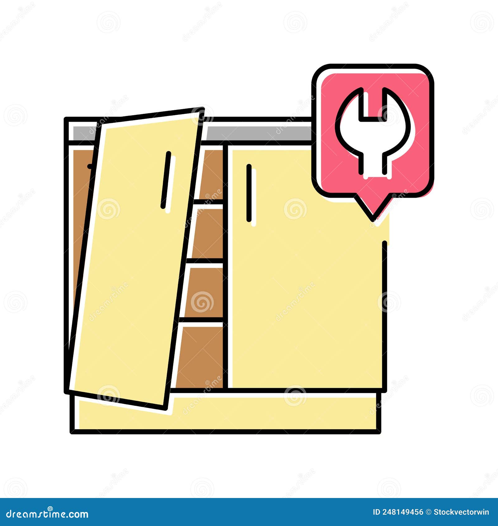 Kitchen Unit Repairs Color Icon Vector Illustration Stock Vector ...