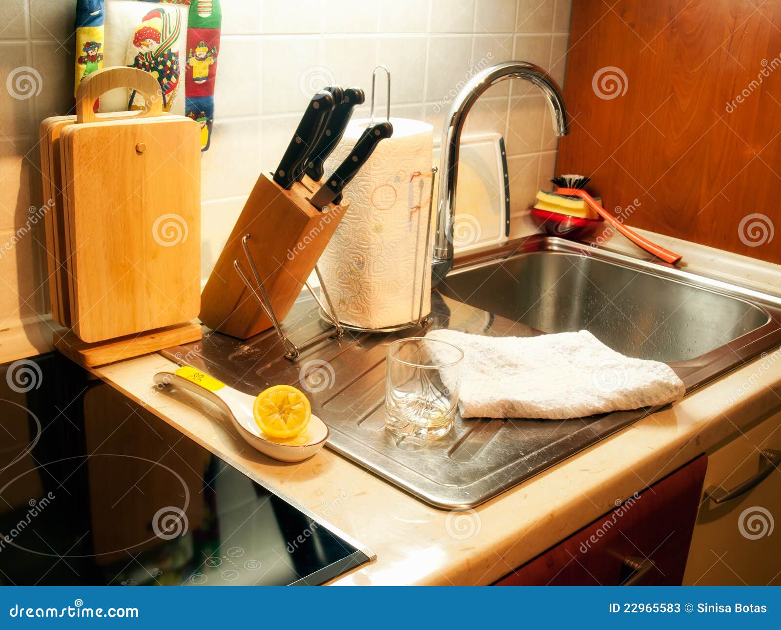 Kitchen in use stock image. Image of contemporary, home - 22965583
