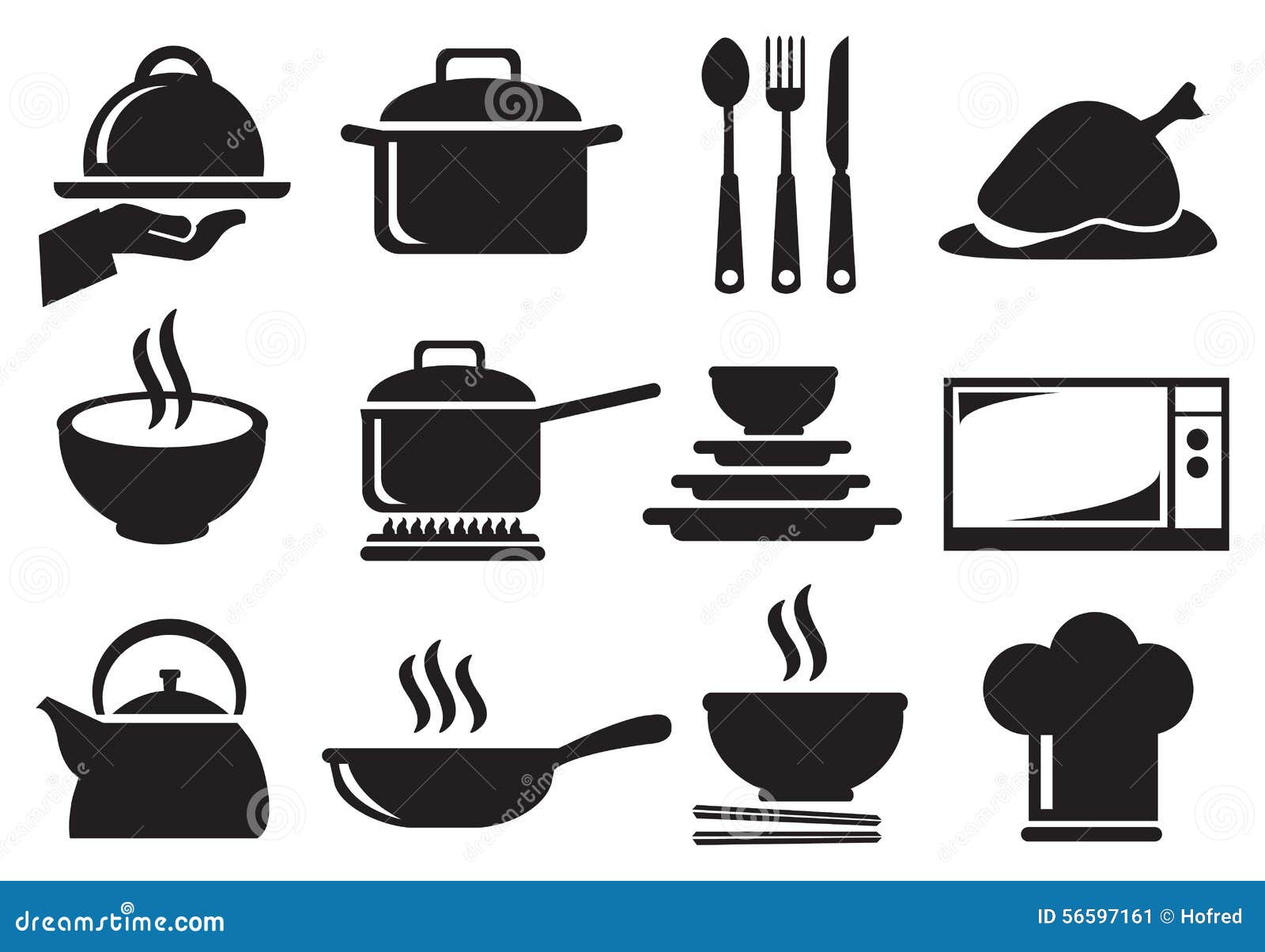 Kitchen Utensil Vector Icon Set Stock Vector Illustration Of Icons