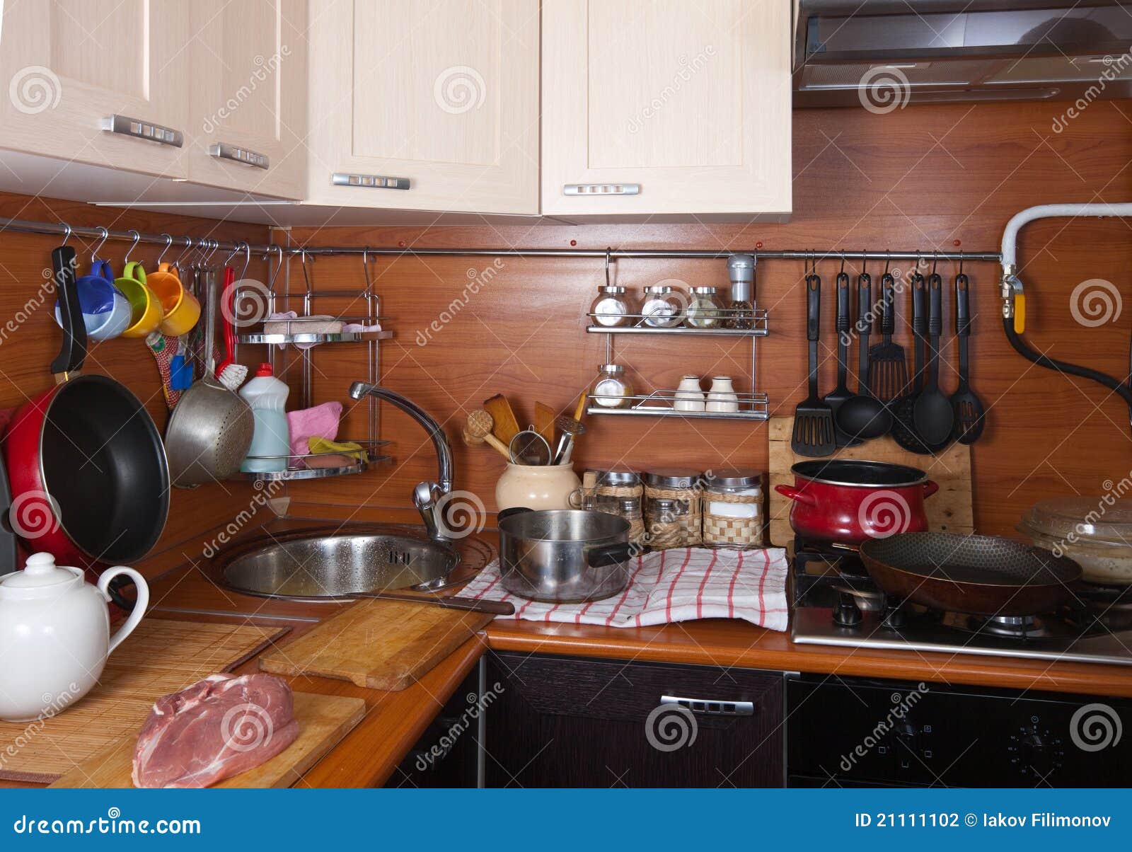 Kitchen with utensils stock photo. Image of inside, room - 21111102