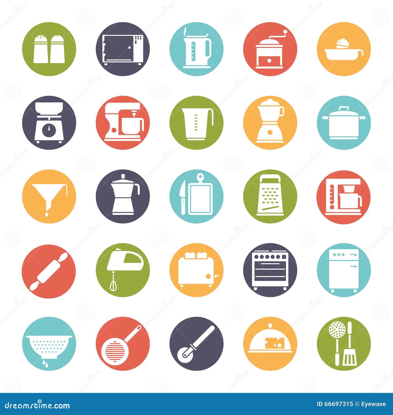 Kitchen Utensils and Appliances Vector Icon Set Stock Vector ...