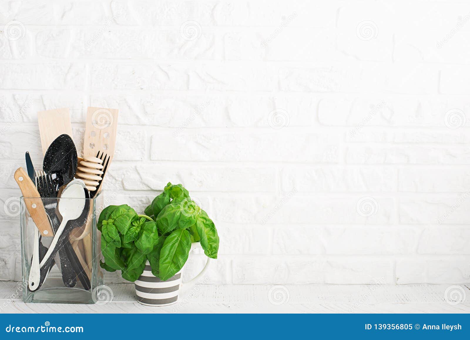 Kitchen Utensils Background with a Blank Space for a Text, Home Kitchen ...