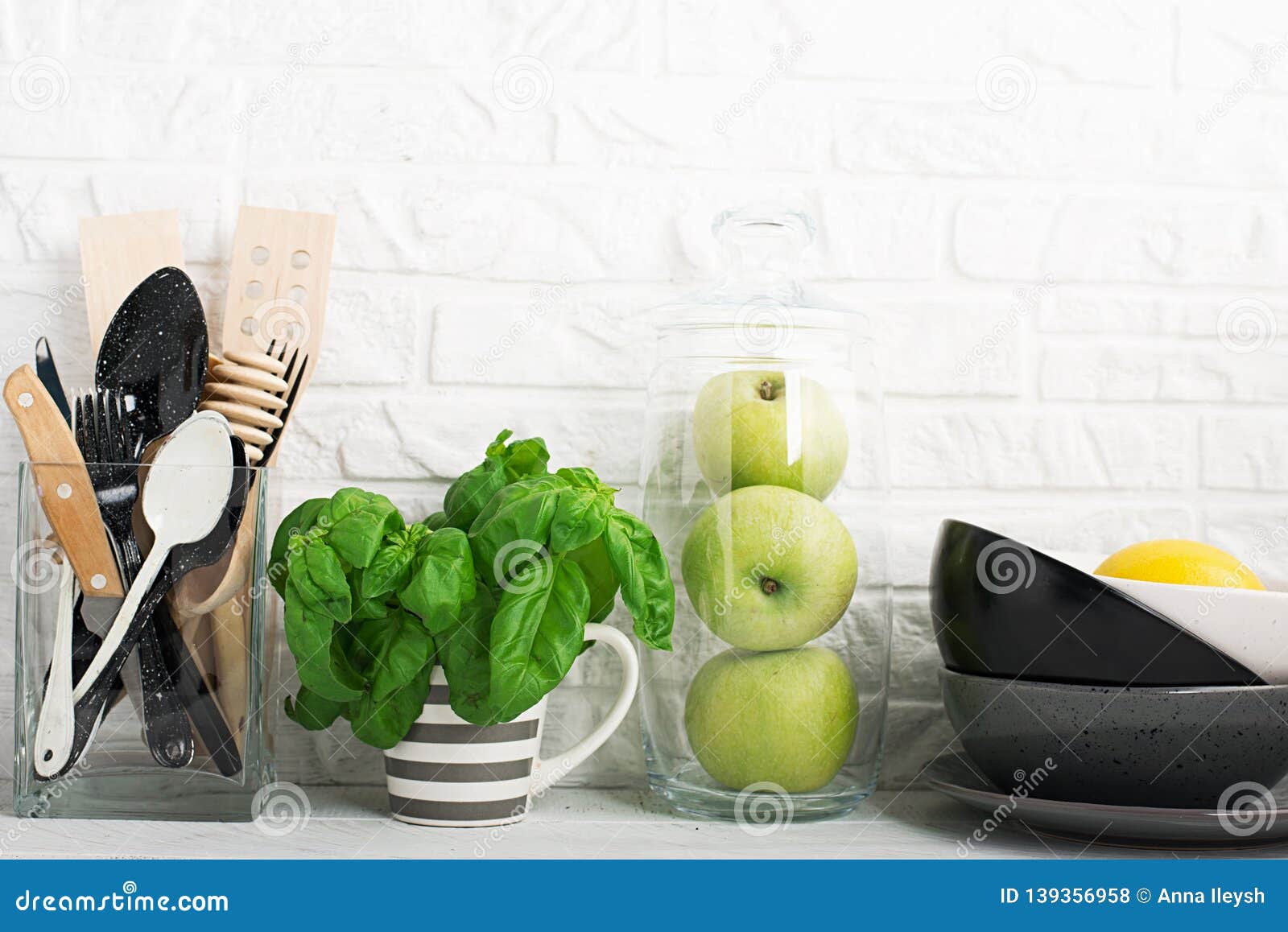 Kitchen Utensils Background with a Blank Space for a Text, Home Kitchen ...