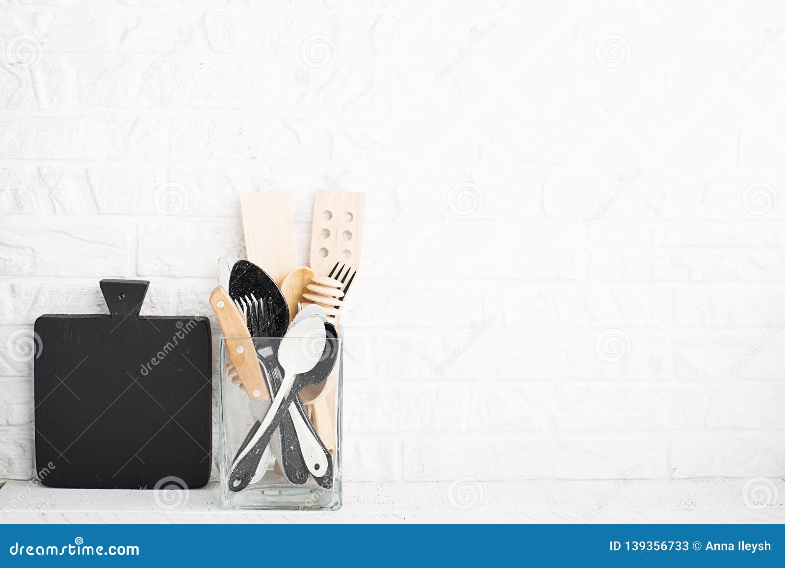Kitchen Utensils Background with a Blank Space for a Text, Home Kitchen ...