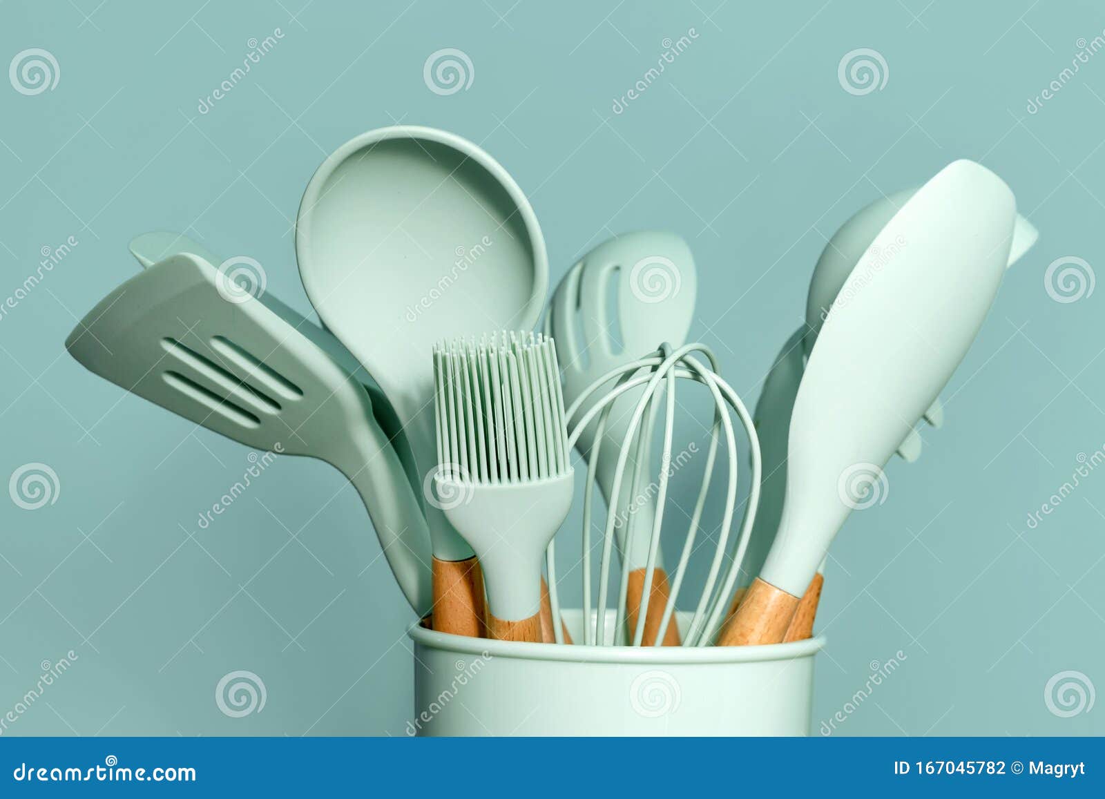 Kitchen Utensils Background with Copyspace, Home Kitchen Decor Concept ...