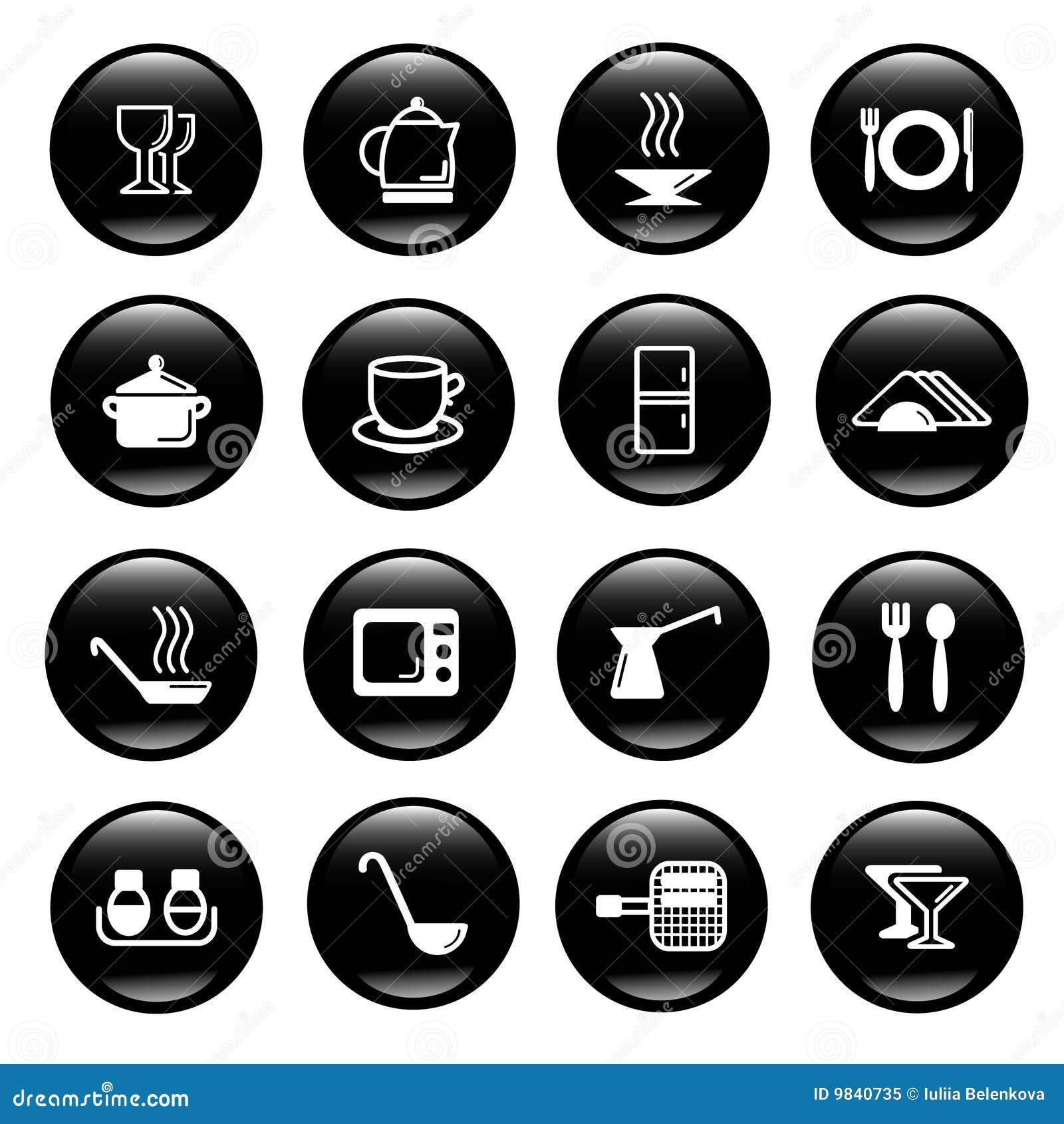 Kitchen utensils icons stock vector. Illustration of interface - 9840735