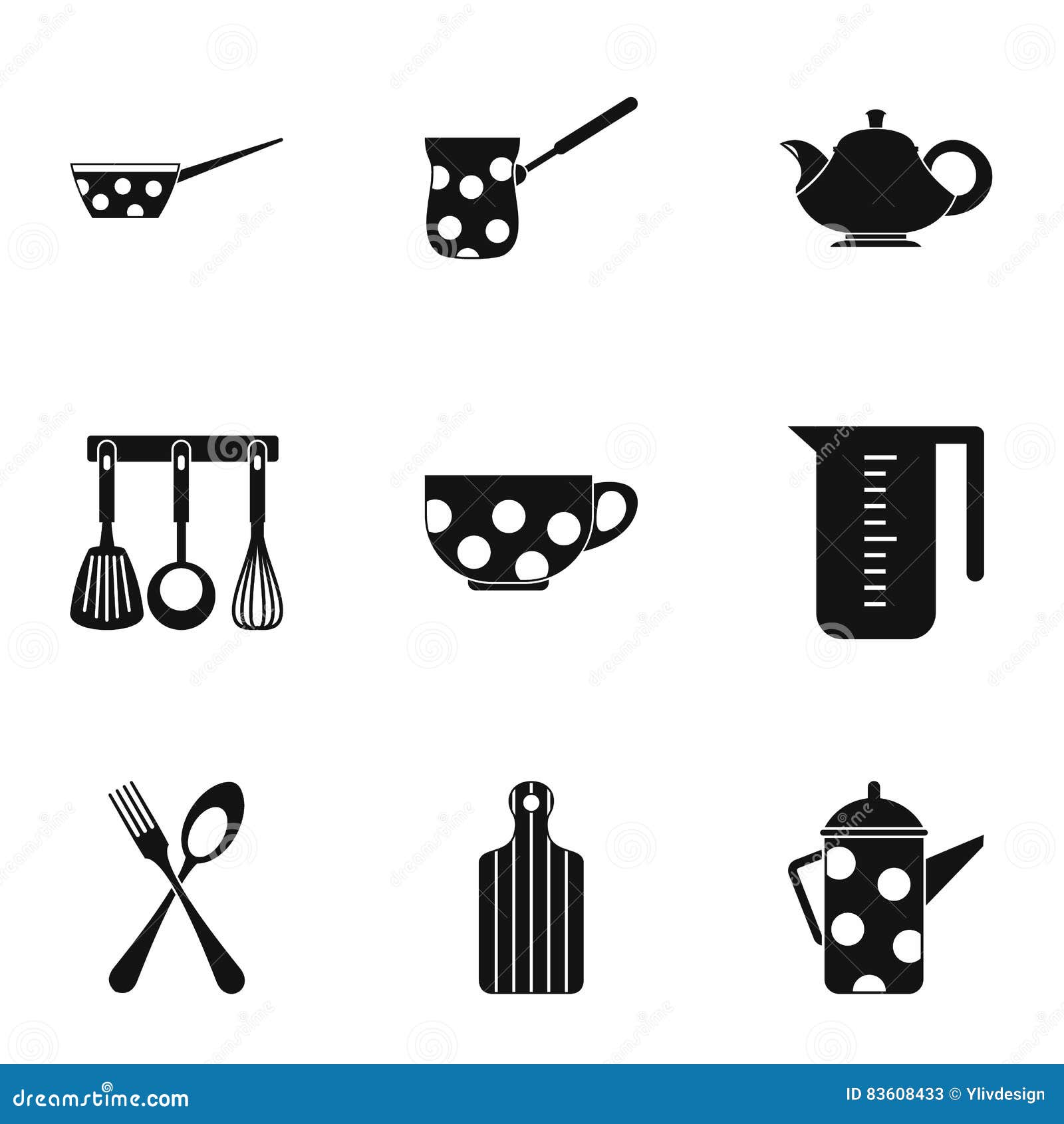 Kitchen Utensils Icons Set, Simple Style Stock Vector - Illustration of ...