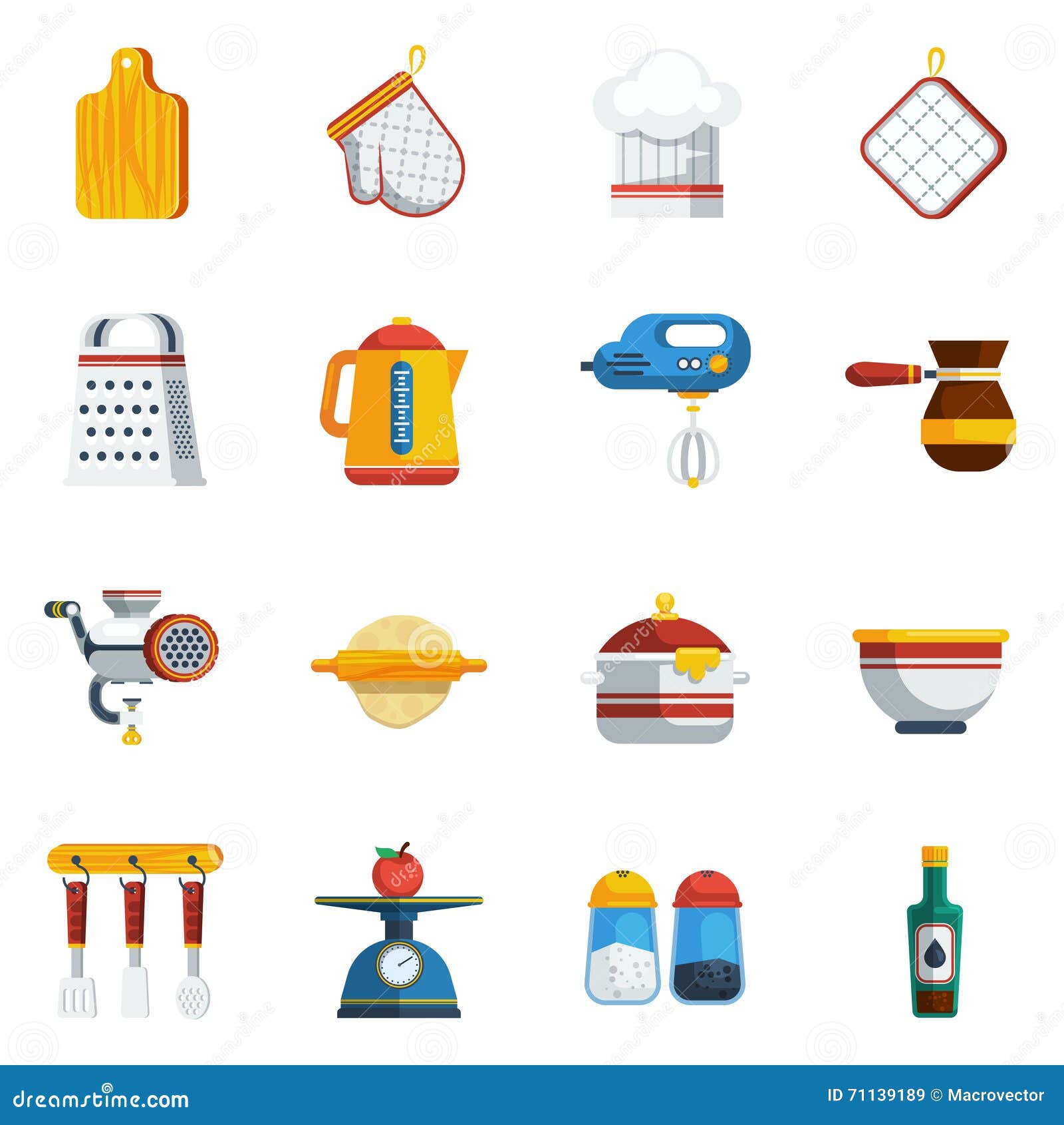 Kitchen Utensils Icons Set stock vector. Illustration of business ...