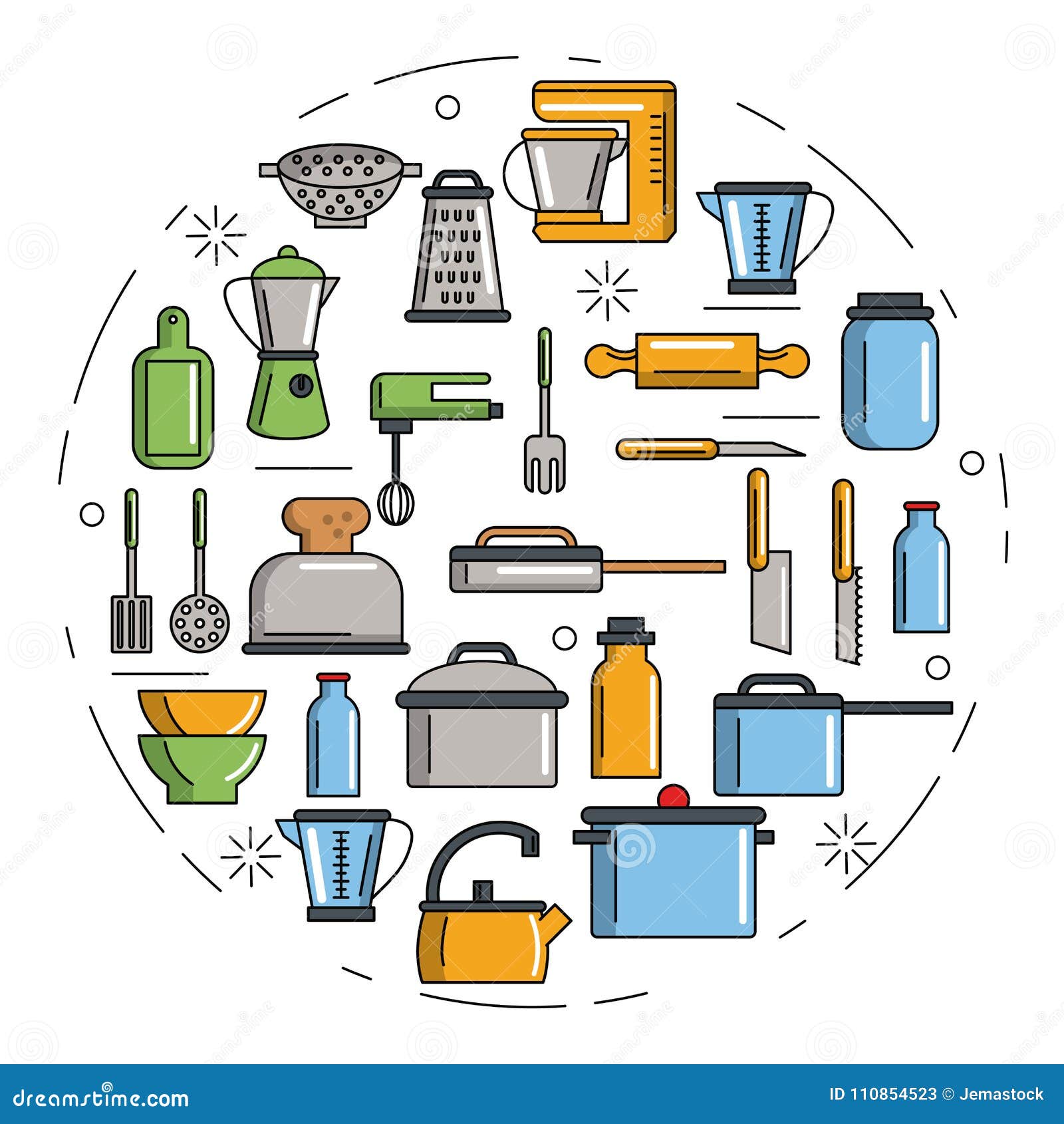 Kitchen Utensils Infographic Stock Vector - Illustration of home ...
