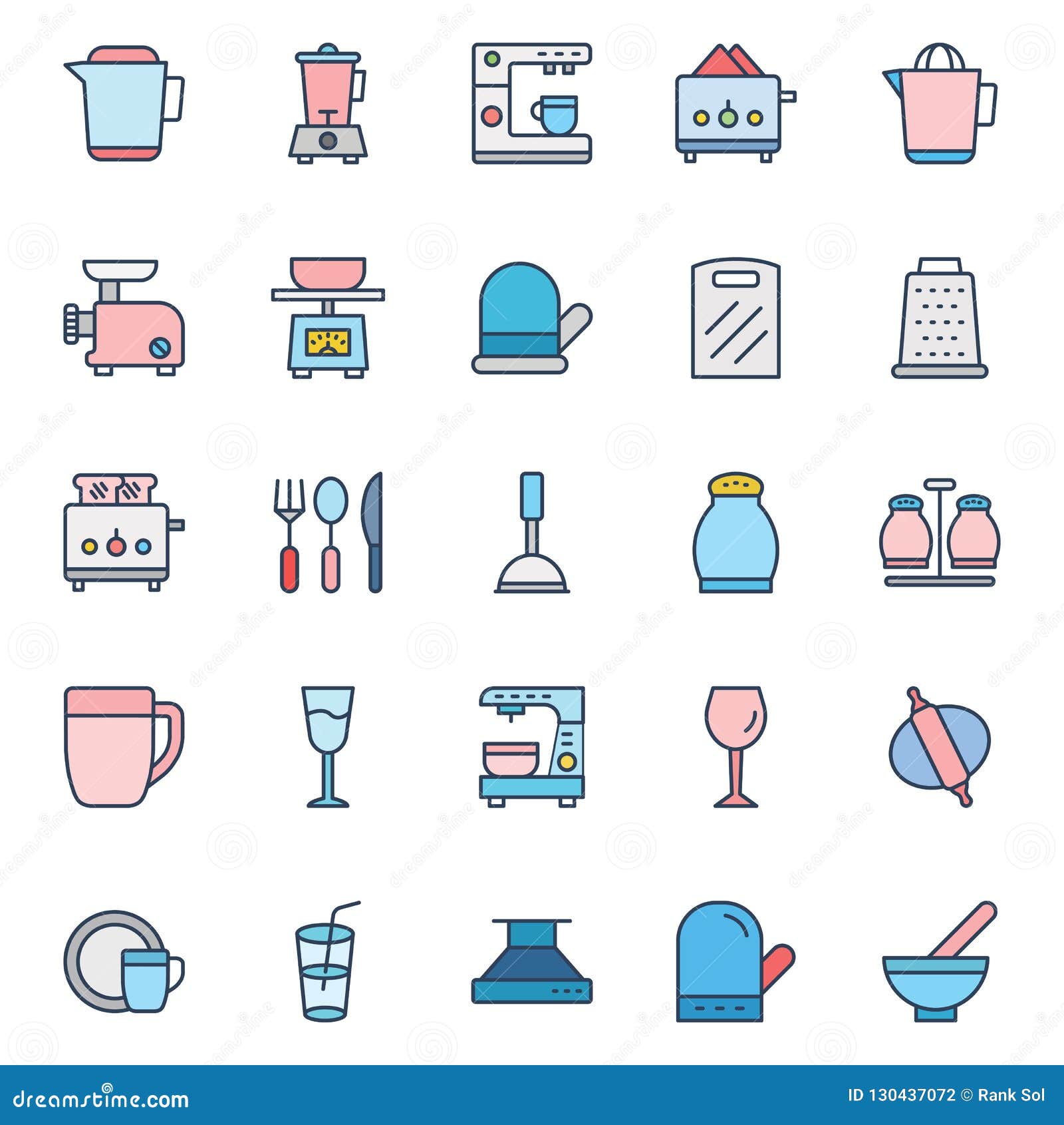 Kitchen Utensils Isolated Vector Icon Set Can Be Easily Modified or ...