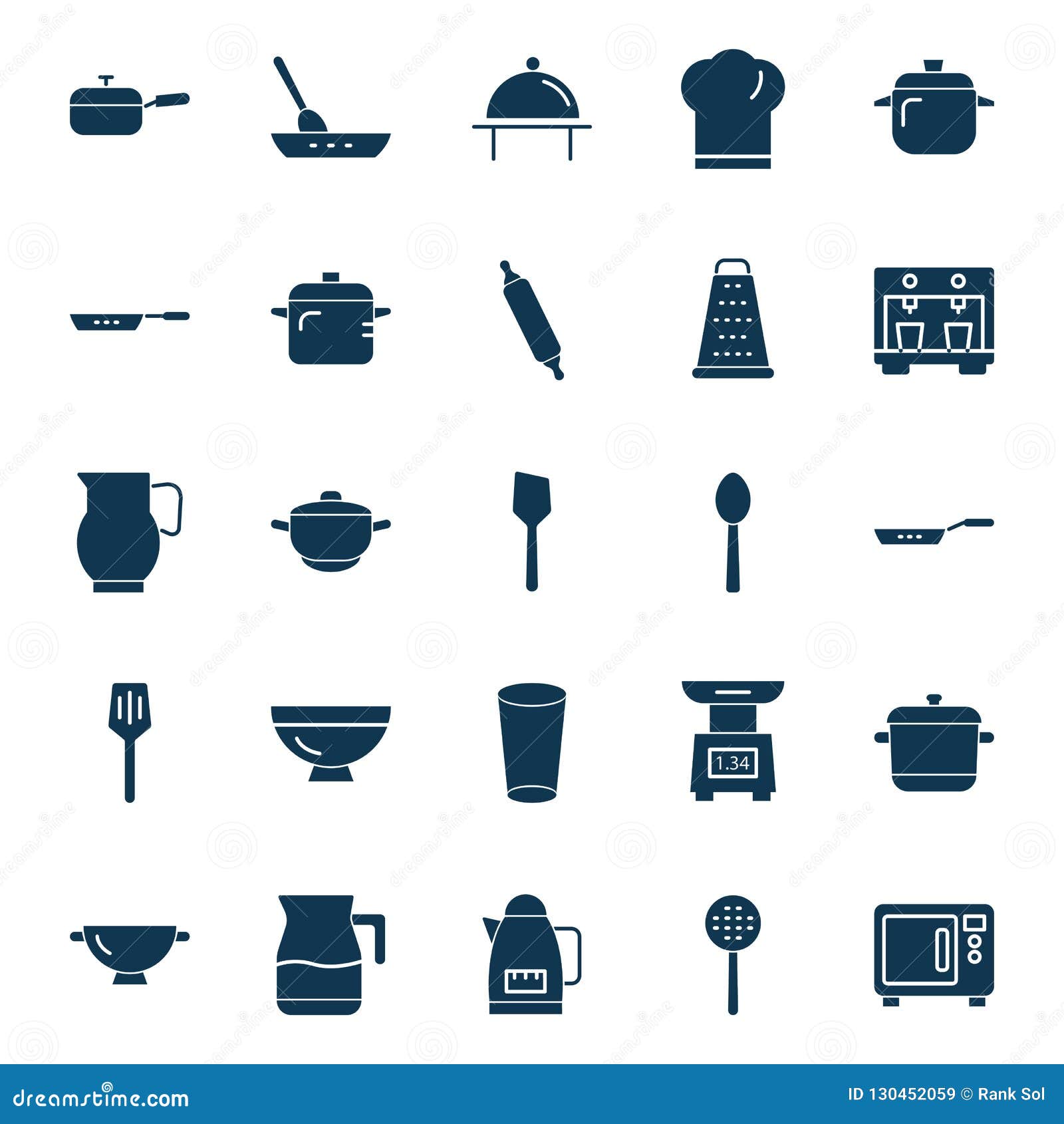 Kitchen Utensils Isolated Vector Icon Set Can Be Easily Modified or ...
