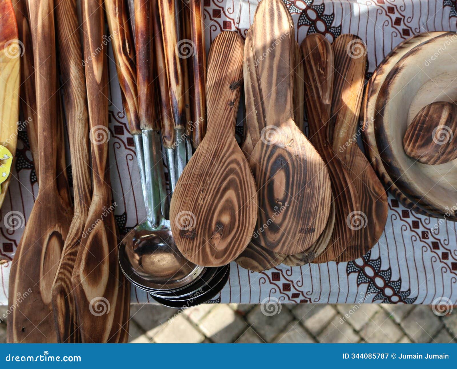 Kitchen Utensils Made of Wood, Various Objects Stock Image - Image of ...