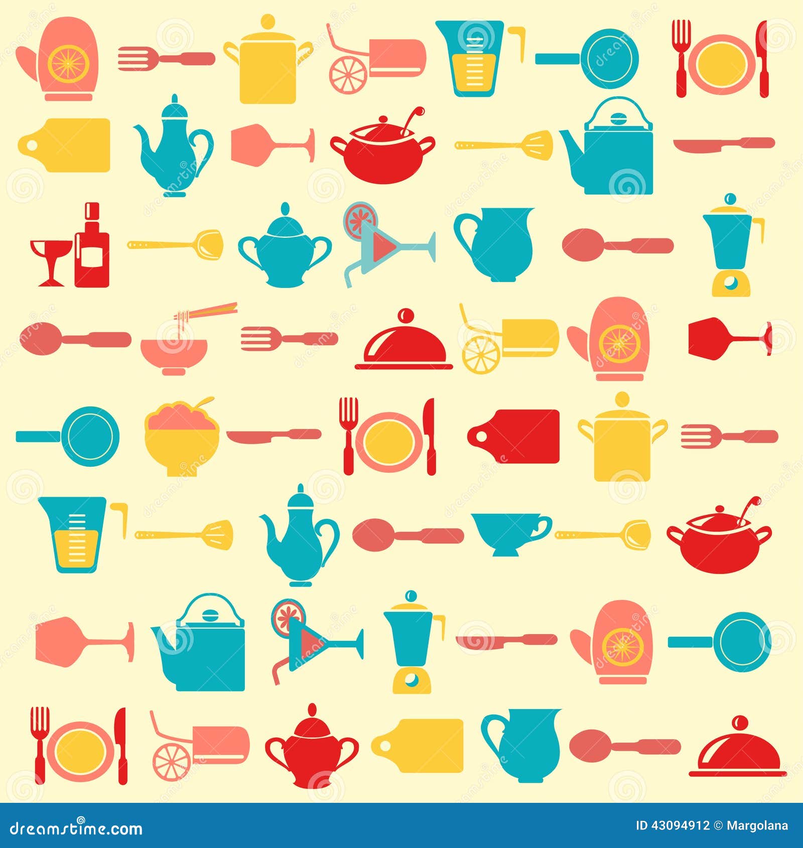 Kitchen Utensils Pattern - Illustration Stock Illustration ...