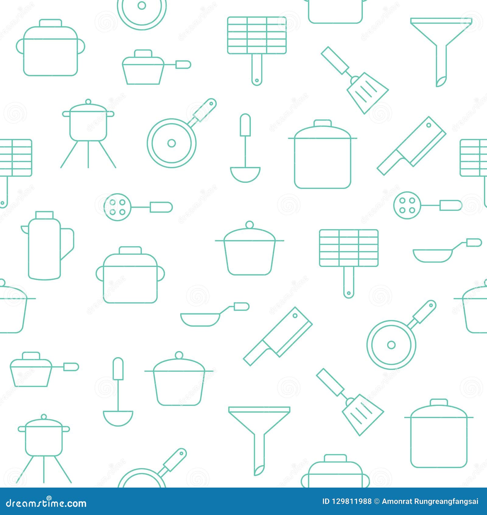 Kitchen Utensils Seamless Pattern for Wallpaper or Wrapping Paper Stock ...