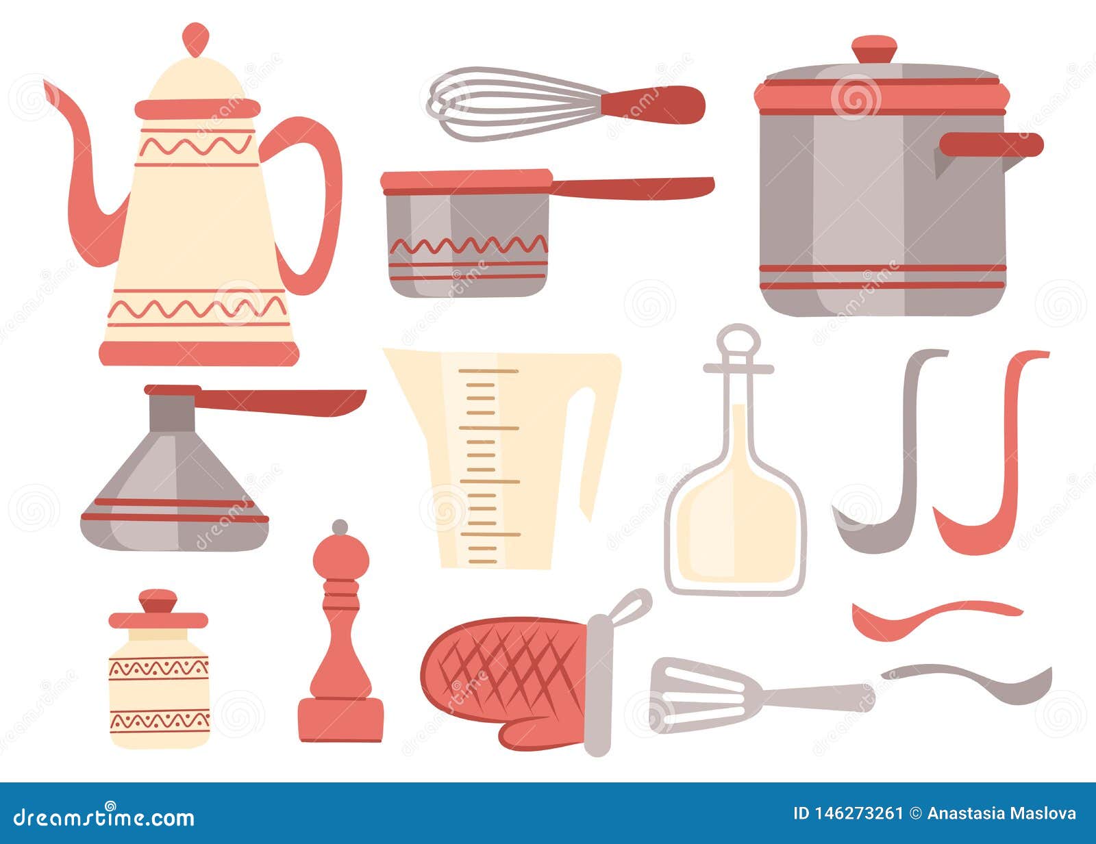 Kitchen Utensils Set. Kitchenware, Cookware, Kitchen Tools Collection ...