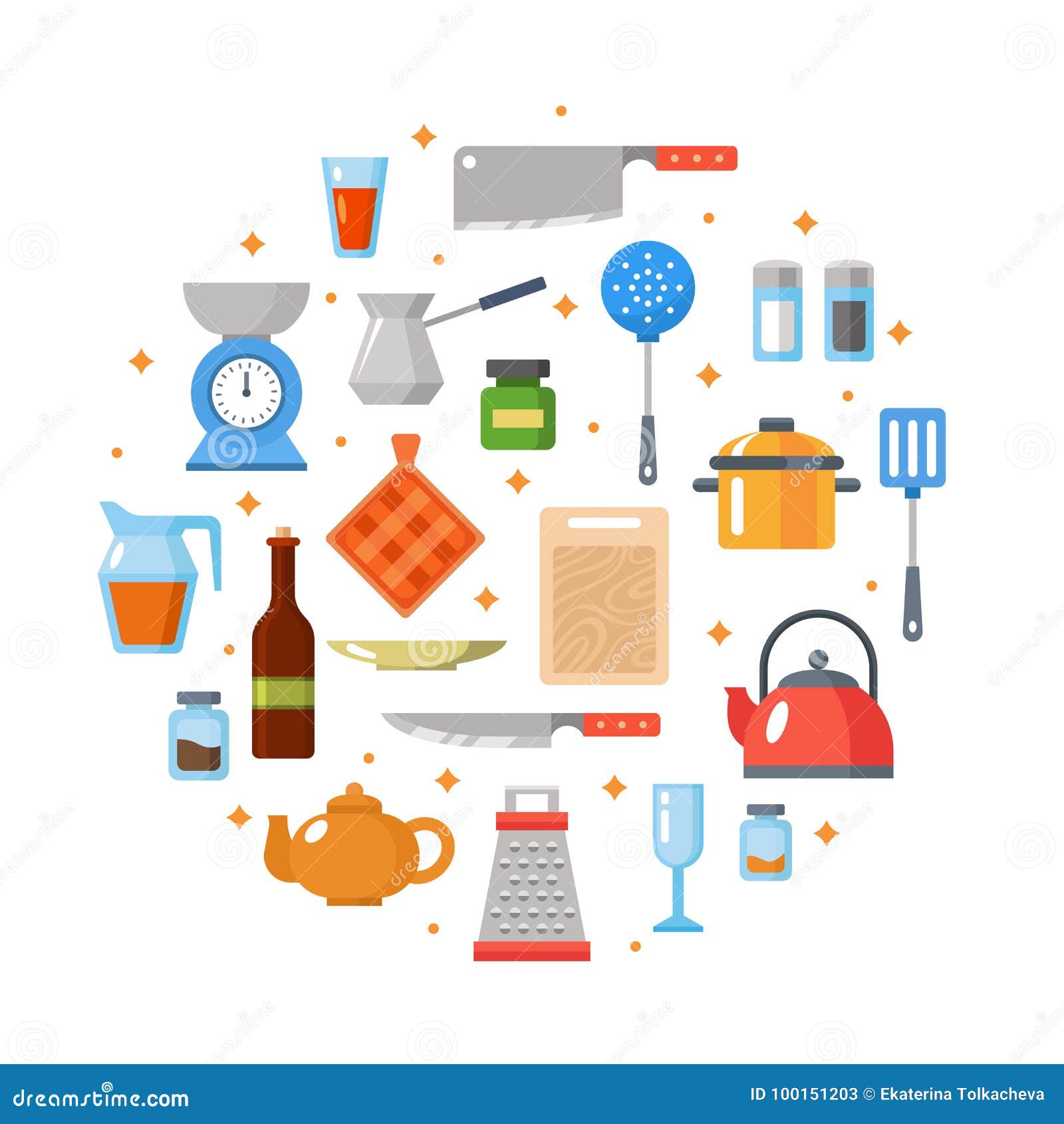 Kitchen Utensils Set. Kitchenware, Cookware, Kitchen Tools Collection ...