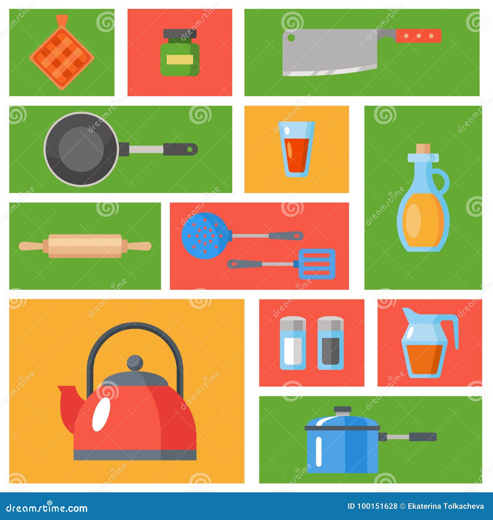 Kitchen Utensils Set. Kitchenware, Cookware, Kitchen Tools Collection ...