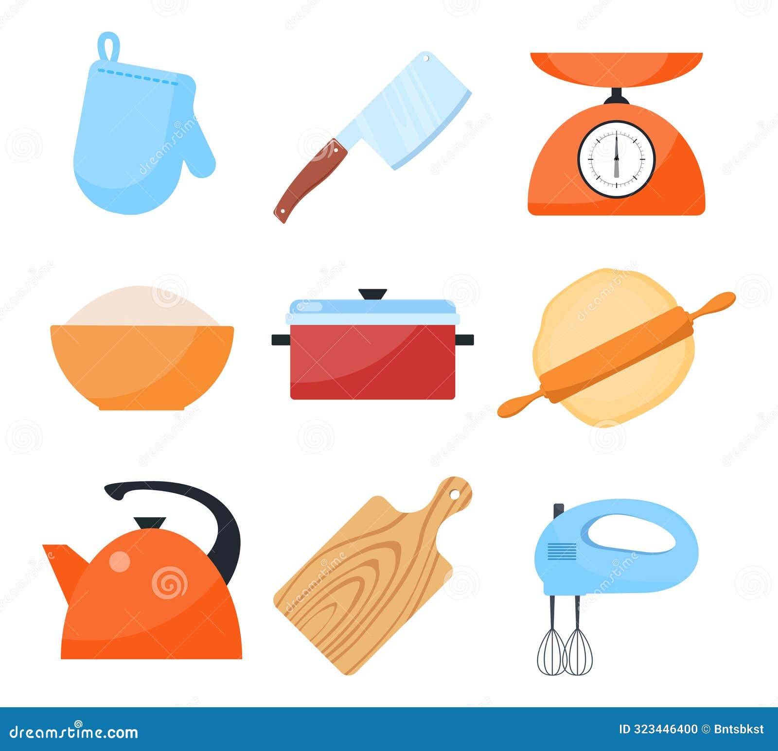 Kitchen Utensils Set. Kitchenware, Cookware, Kitchen Tools Collection. Modern Flat Icons for ...