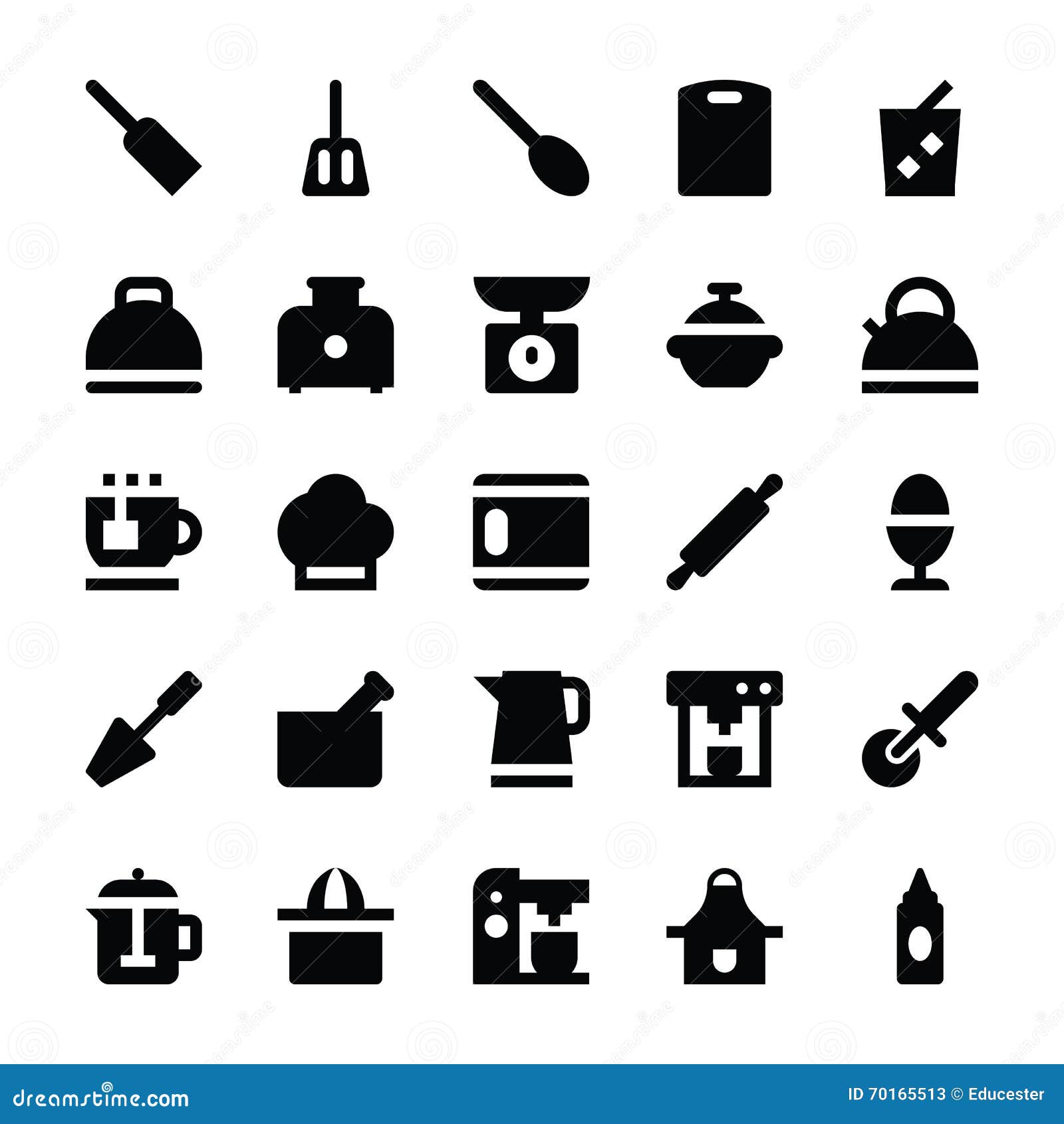 Kitchen Utensils Vector Icons 5 Stock Illustration - Illustration of ...