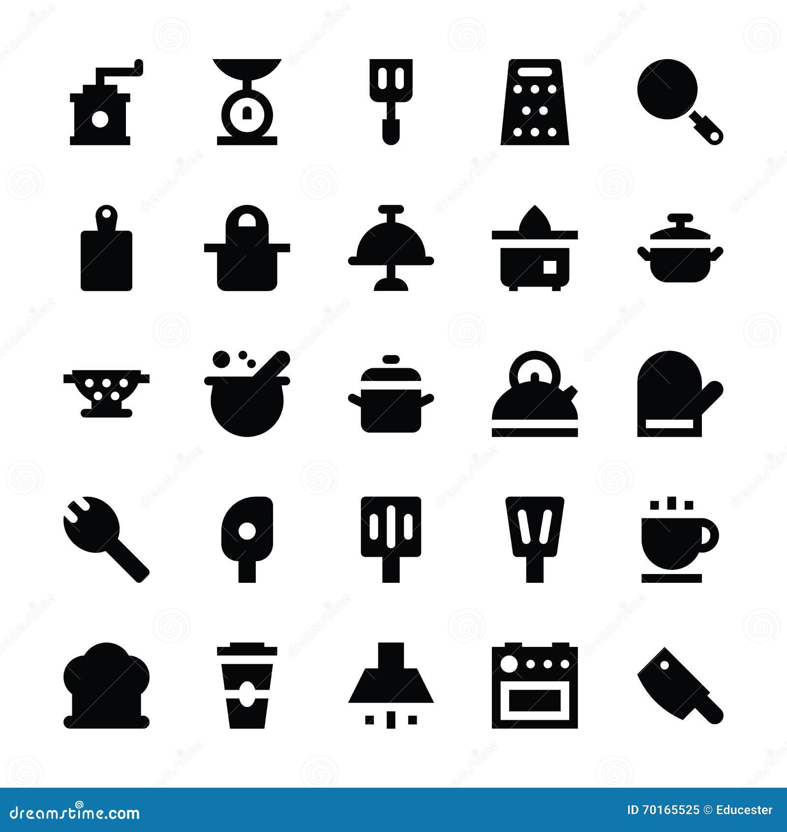 Kitchen Utensils Vector Icons 7 Stock Illustration - Illustration of ...