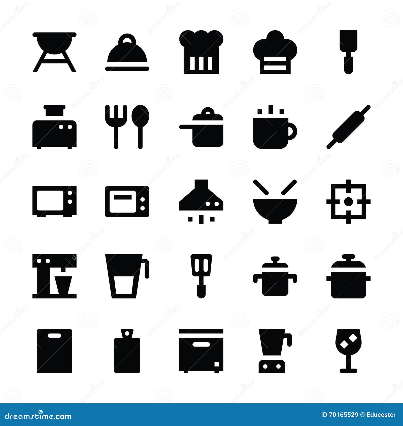 Kitchen Utensils Vector Icons 1 Stock Illustration - Illustration of ...