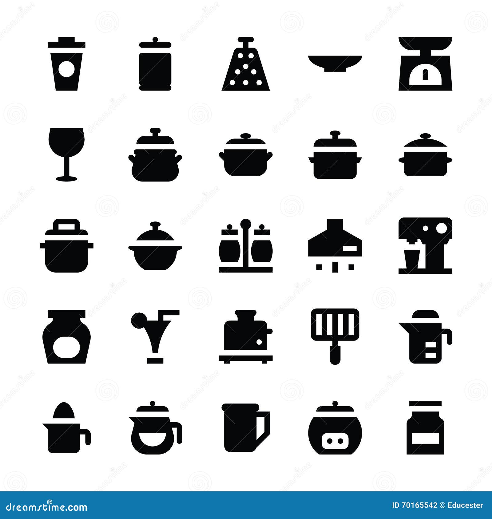 Kitchen Utensils Vector Icons 9 Stock Illustration - Illustration of ...