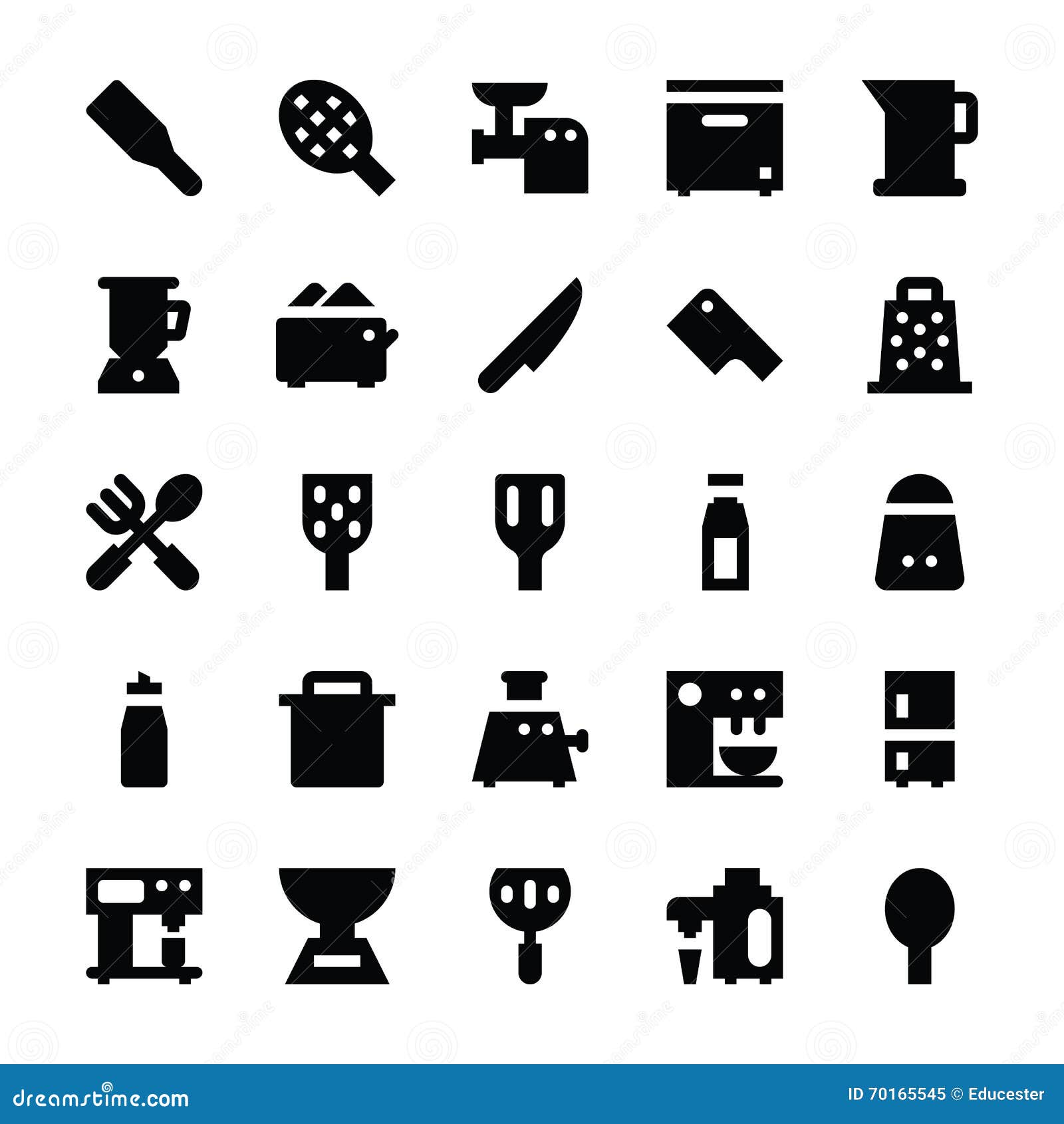 Kitchen Utensils Vector Icons 8 Stock Illustration - Illustration of ...