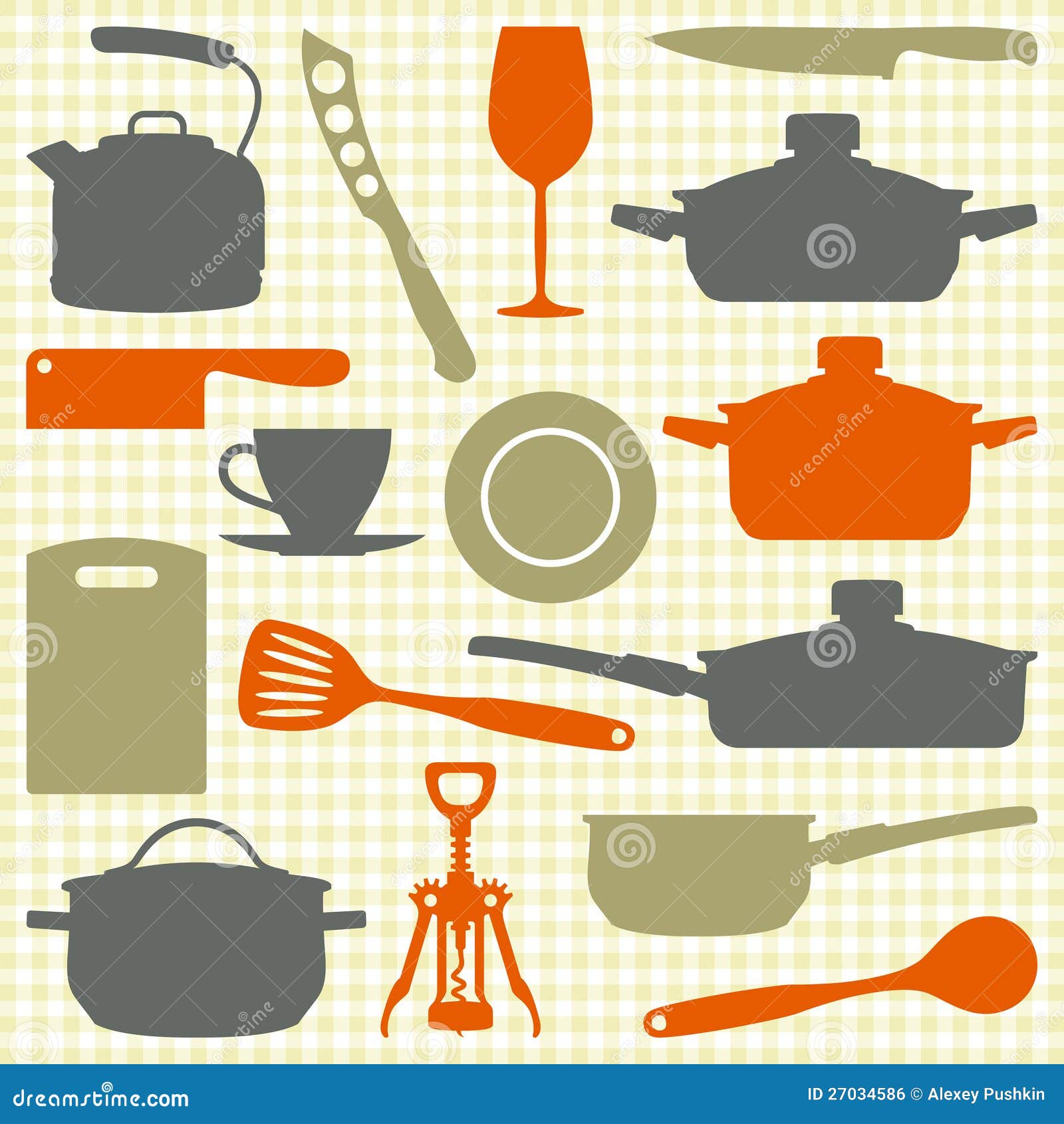 Kitchen Utensils, Vector Silhouettes Stock Vector - Illustration of ...