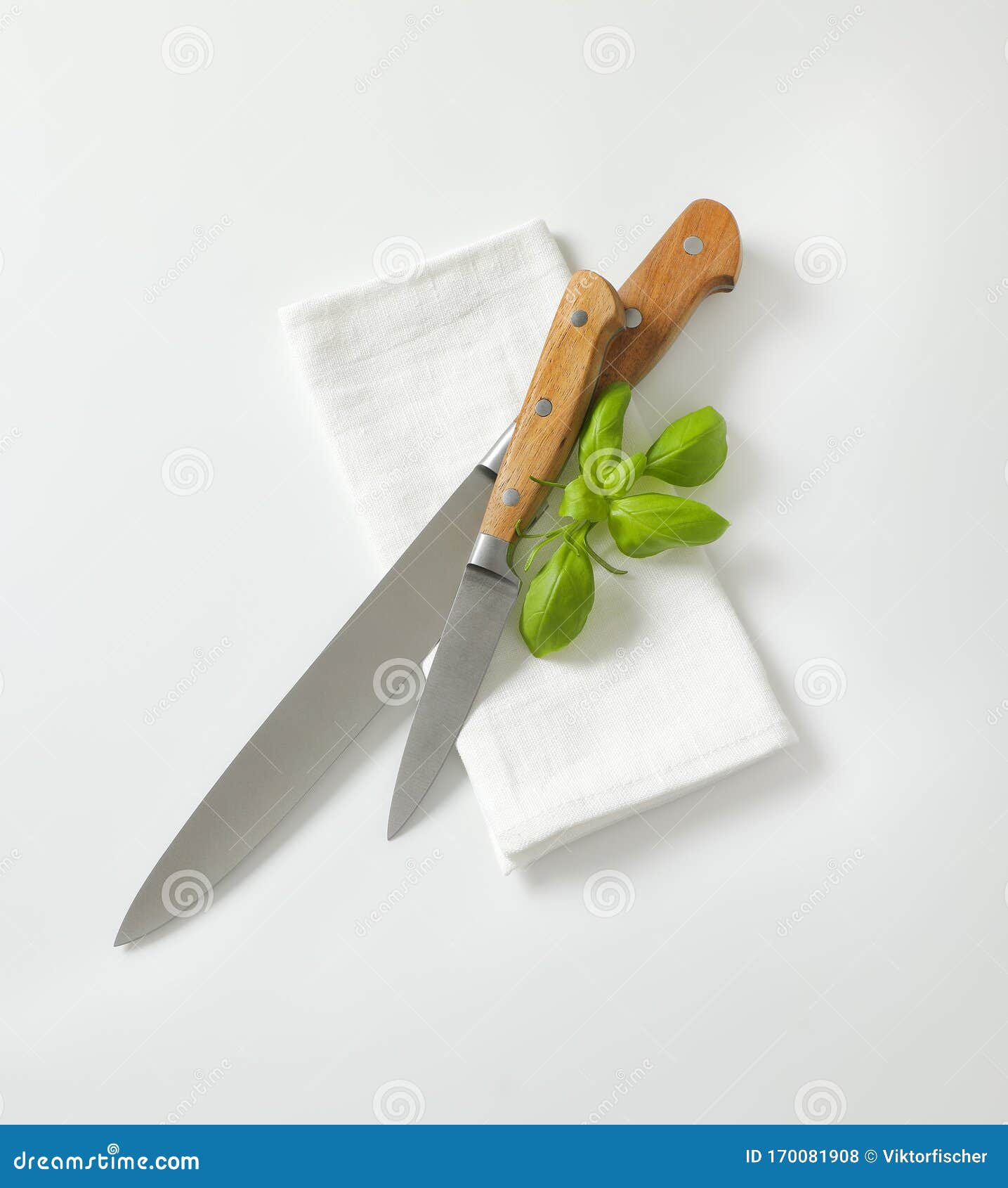 Set of Two Sharp Pointed Tip Kitchen Knives Stock Photo - Image of ...