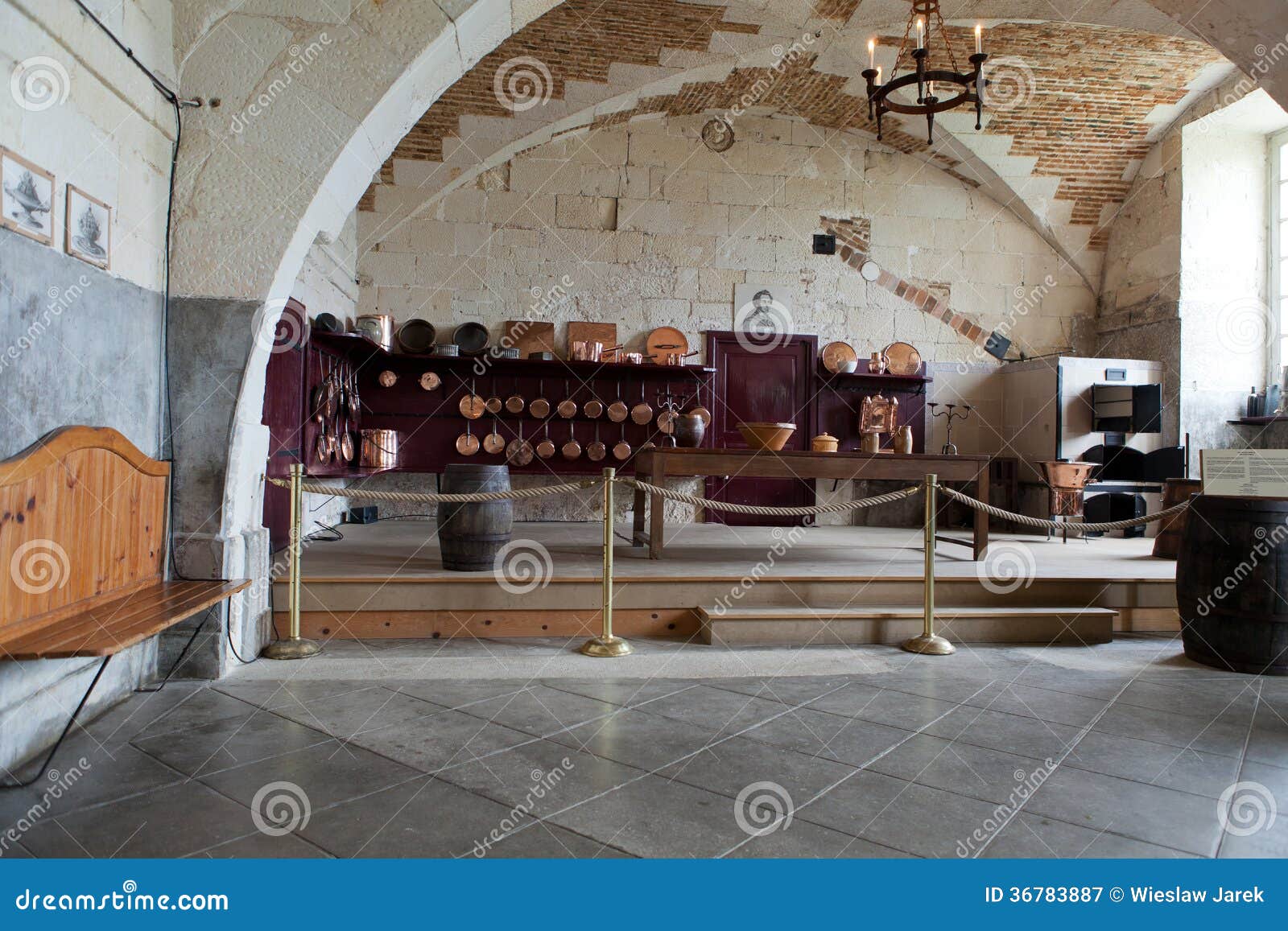 The Kitchen in Valencay Castle Stock Image - Image of retro ...