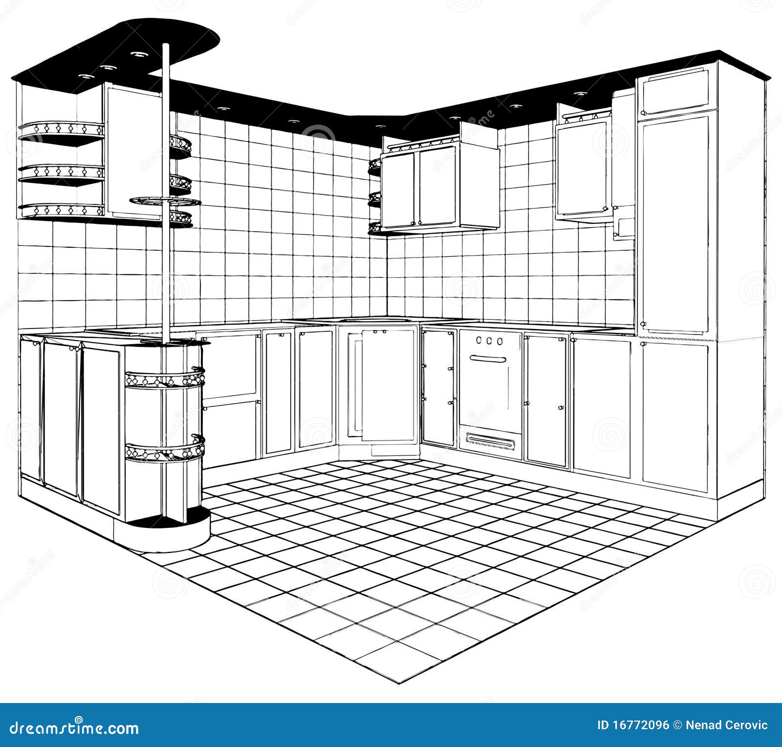 Kitchen Vector 03 stock vector. Illustration of renovation - 16772096