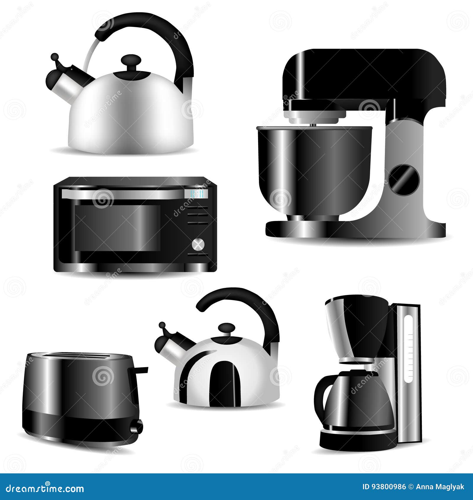 Kitchen vector appliances. stock vector. Illustration of items - 93800986