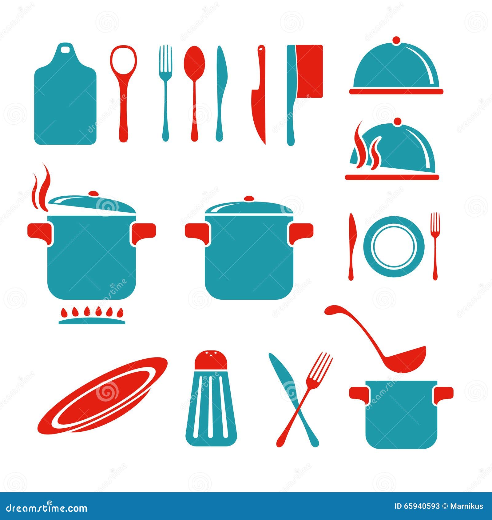 Kitchen vector icons set stock vector. Illustration of dish - 65940593