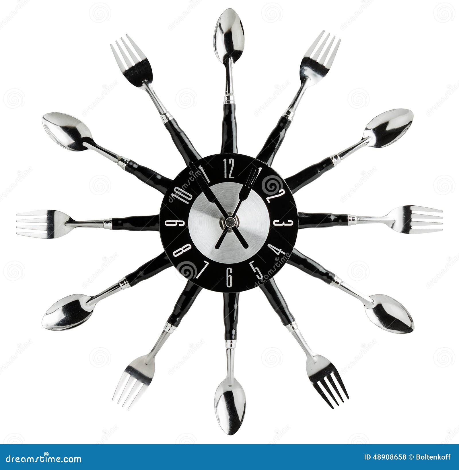 Kitchen wall clock stock photo. Image of dinner, concepts - 48908658