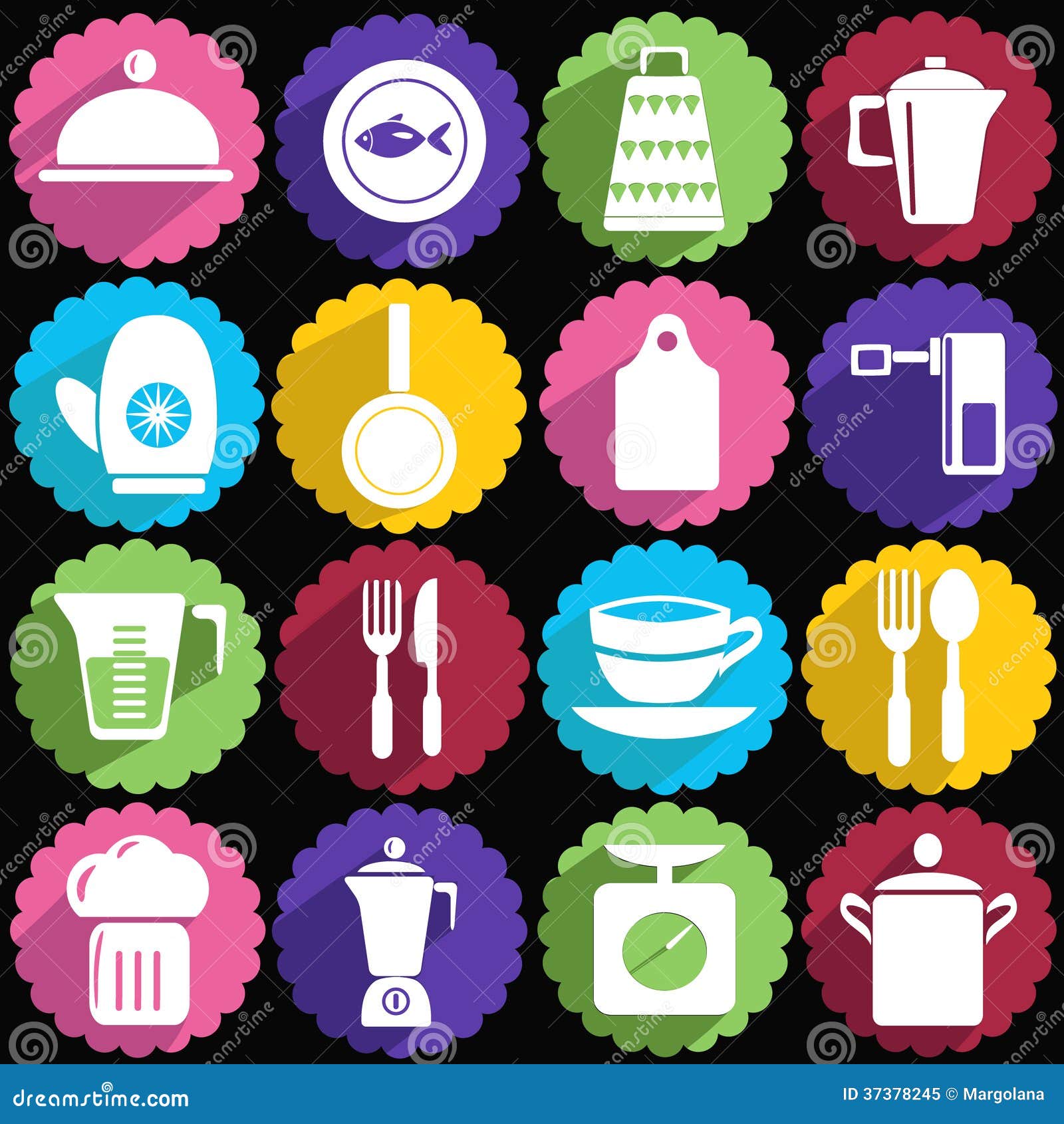 Kitchen ware icon set stock vector. Illustration of concept - 37378245