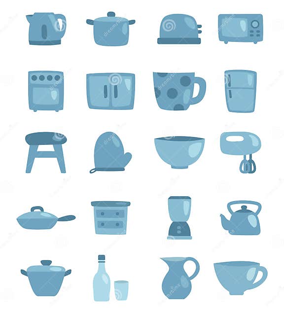 Kitchen ware, icon stock vector. Illustration of object - 260371405