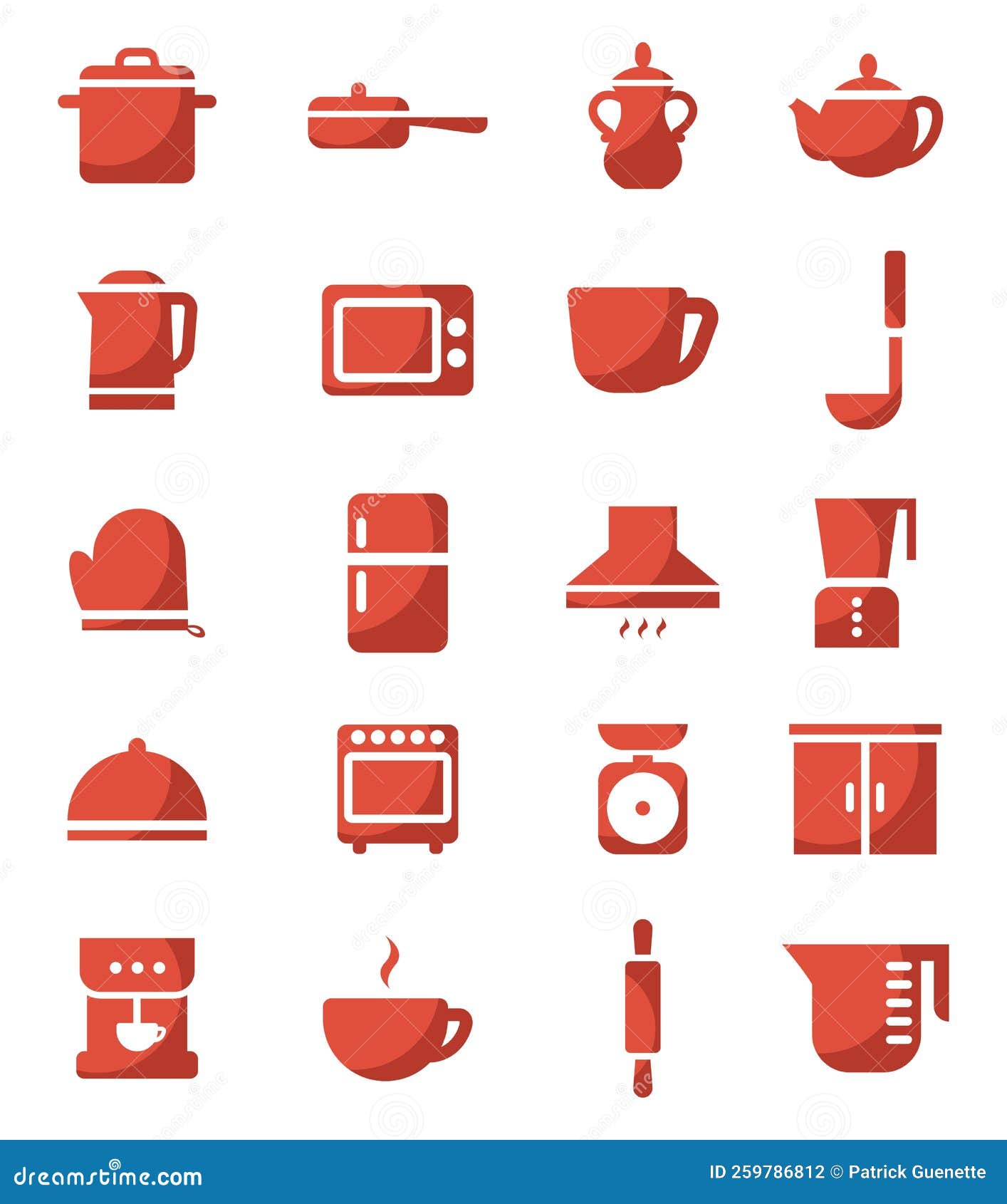 Kitchen ware, icon stock vector. Illustration of style - 259786812