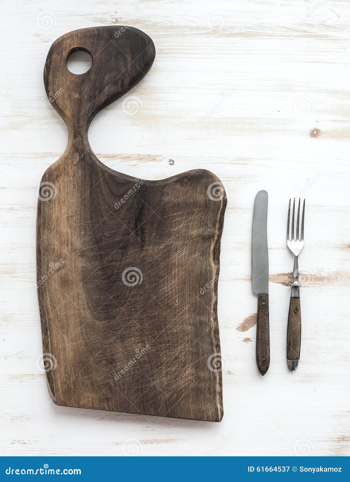 Kitchen-ware Set. Old Rustic Chopping Board Made Stock Image - Image of ...