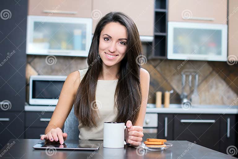 Kitchen Woman stock photo. Image of happy, looking, attractive - 35042980